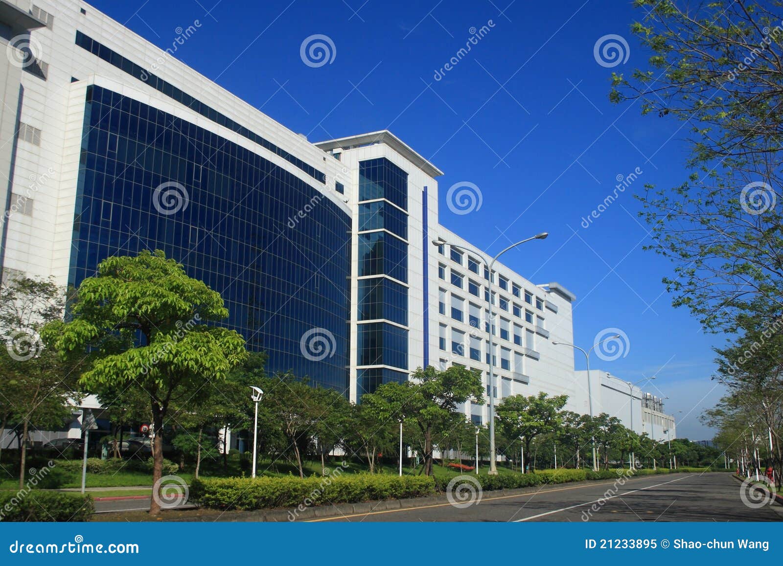 A View of Technology Factory Stock Image - Image of lake, panel: 21233895