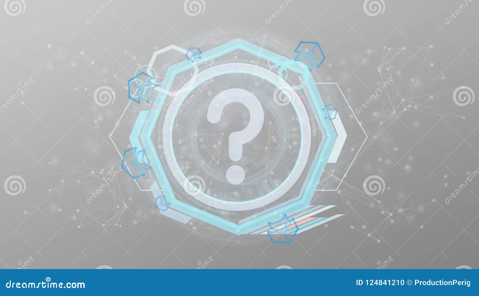Technology Question Mark Icon on a Circle Isolated on a Background 3d ...