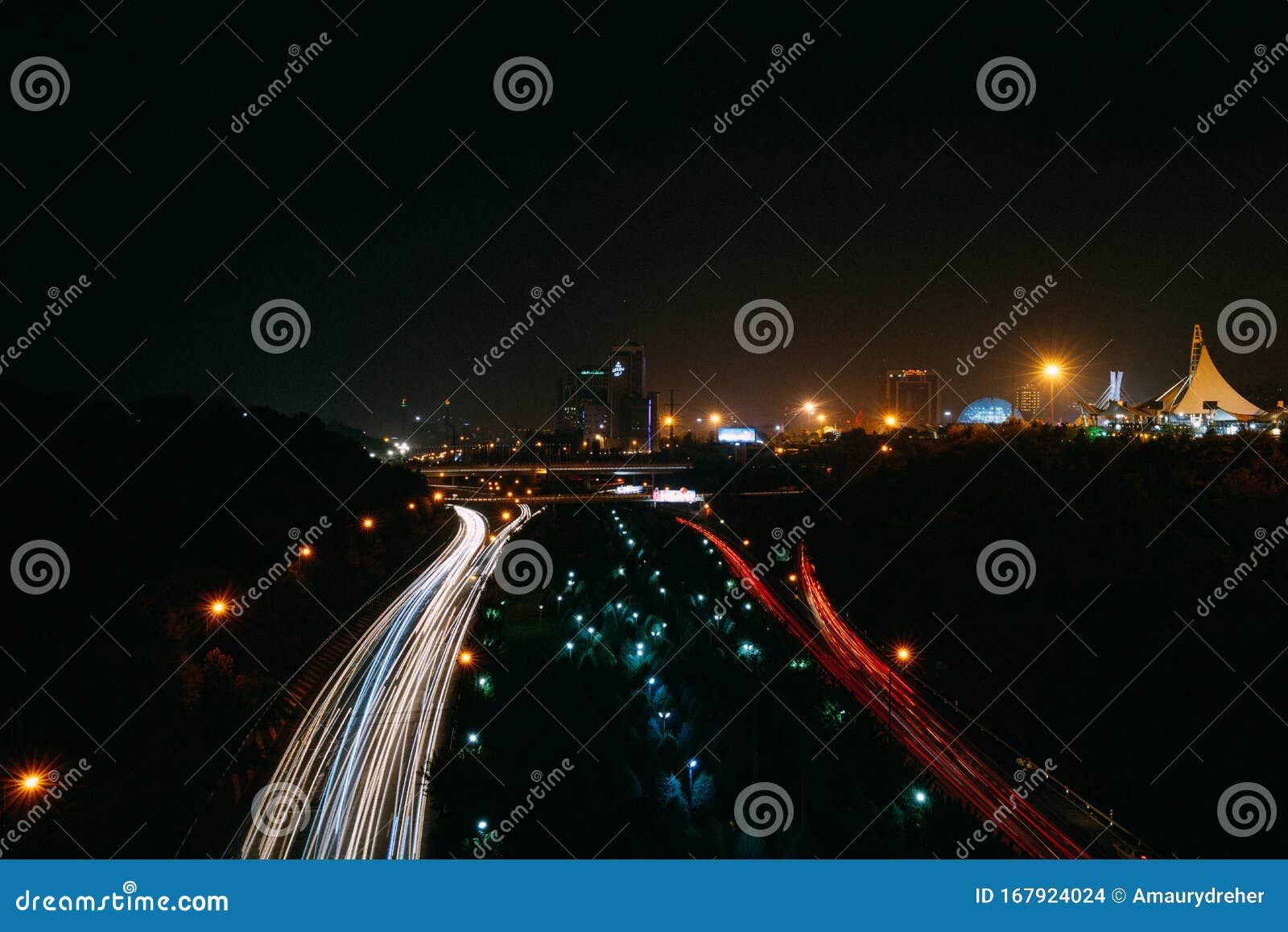 A View of Tehran at Night in Iran Editorial Stock Image - Image of asia ...