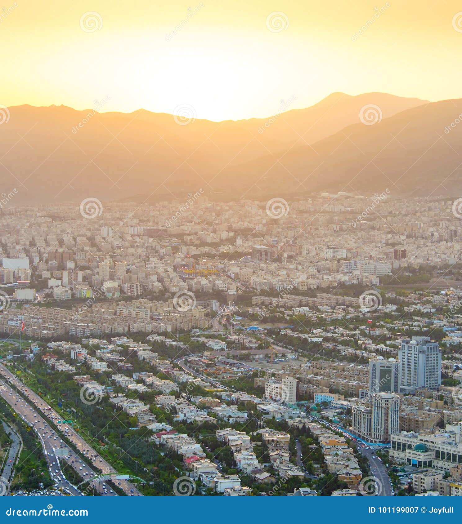 Tehran Skyline at Sunset, Iran Stock Image - Image of buildings, house ...