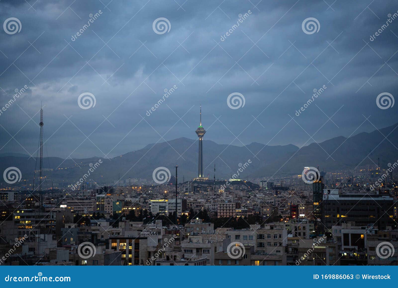 The view of Tehran editorial stock photo. Image of iranians - 169886063