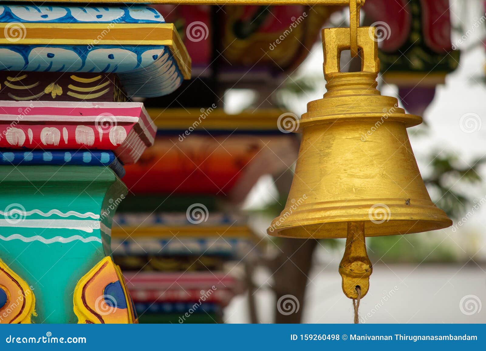 View of Temple Bell Hanging in a Temple Stock Photo - Image of ...