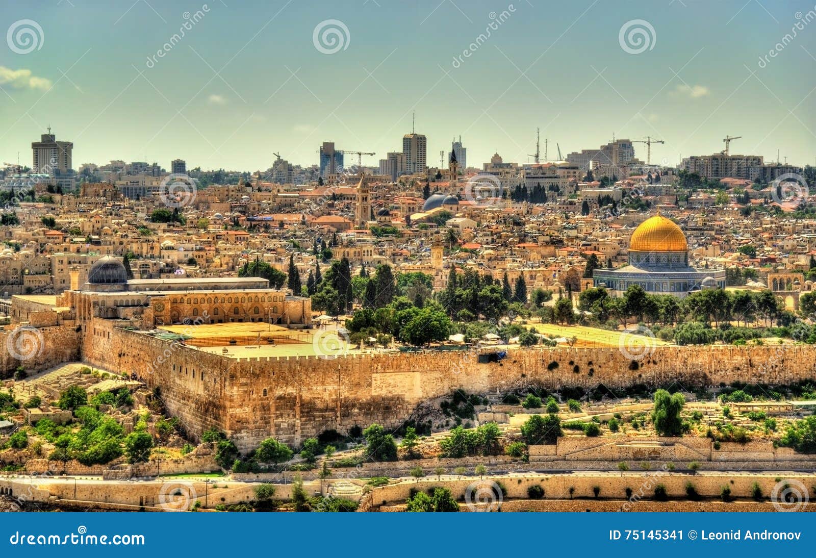 View of the Temple Mount in Jerusalem Stock Image - Image of city ...