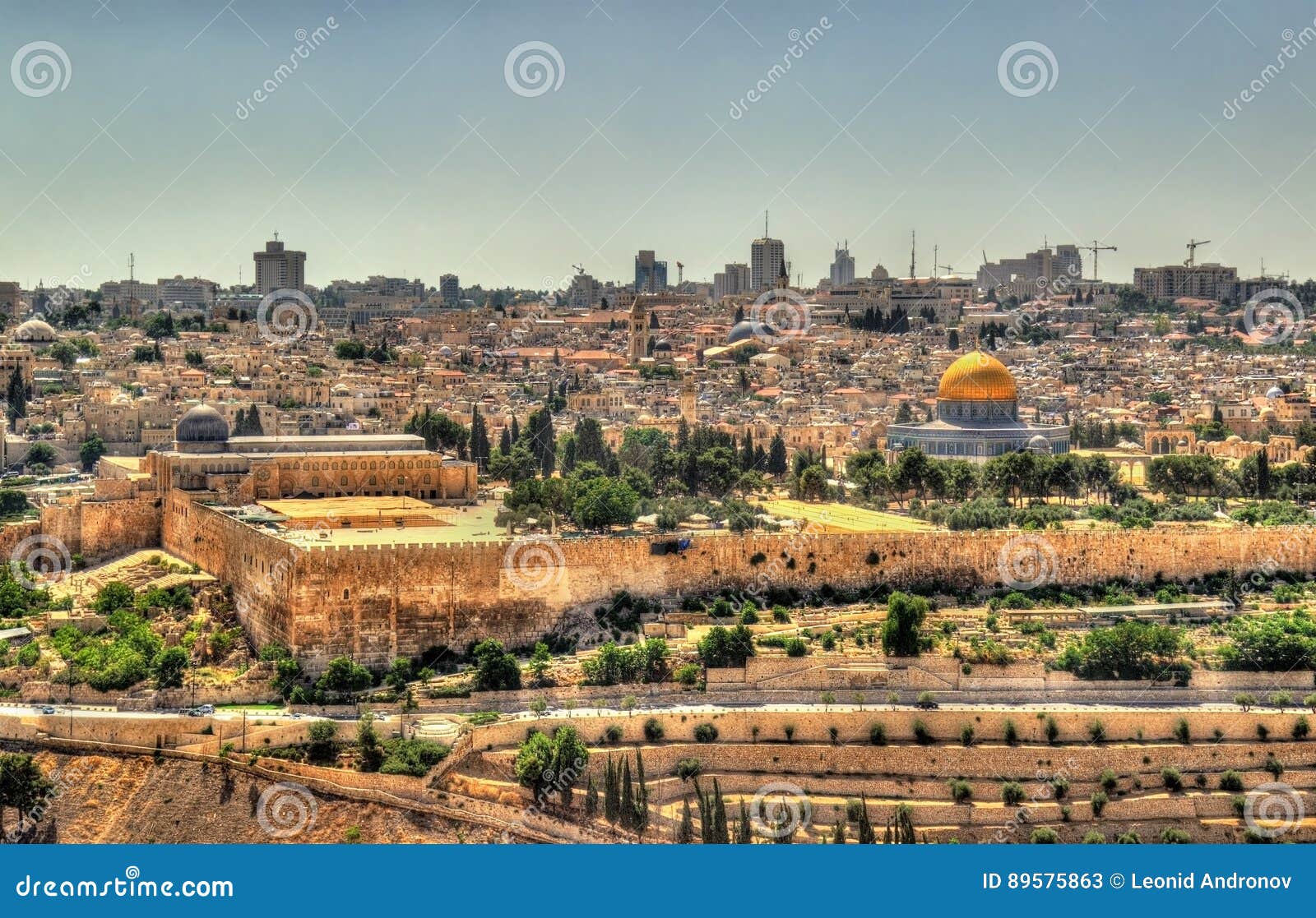 View of the Temple Mount in Jerusalem Stock Image - Image of ancient ...