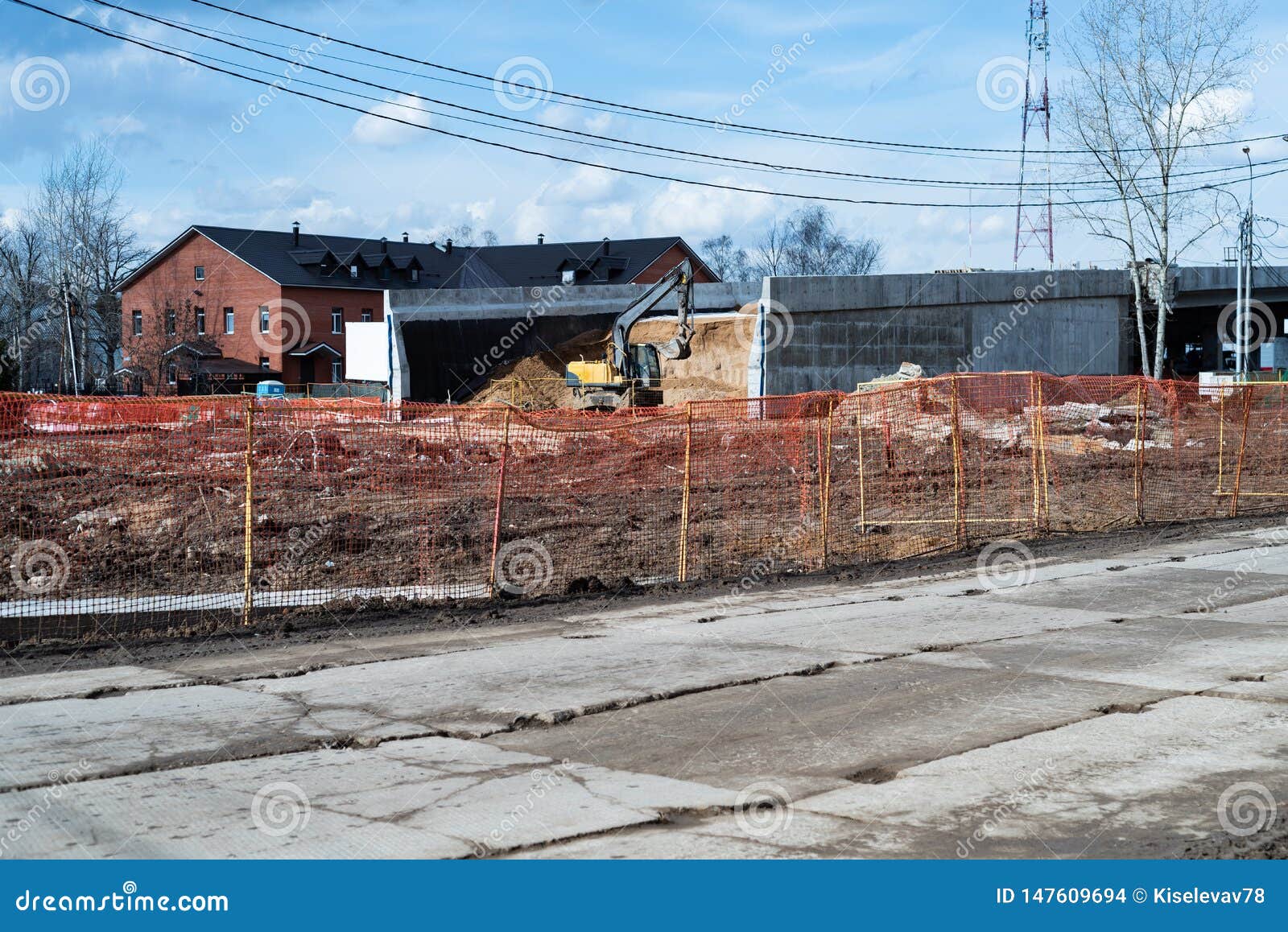 View of the Temporary Road and the Construction of a New Road and ...