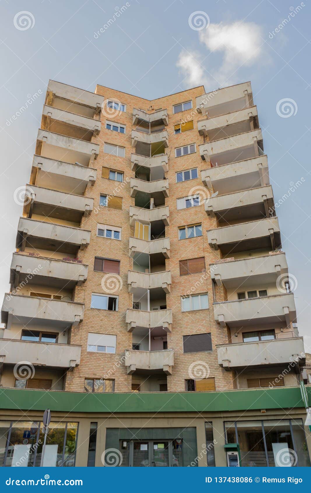 View of a Ten-story Building Stock Photo - Image of apartments ...
