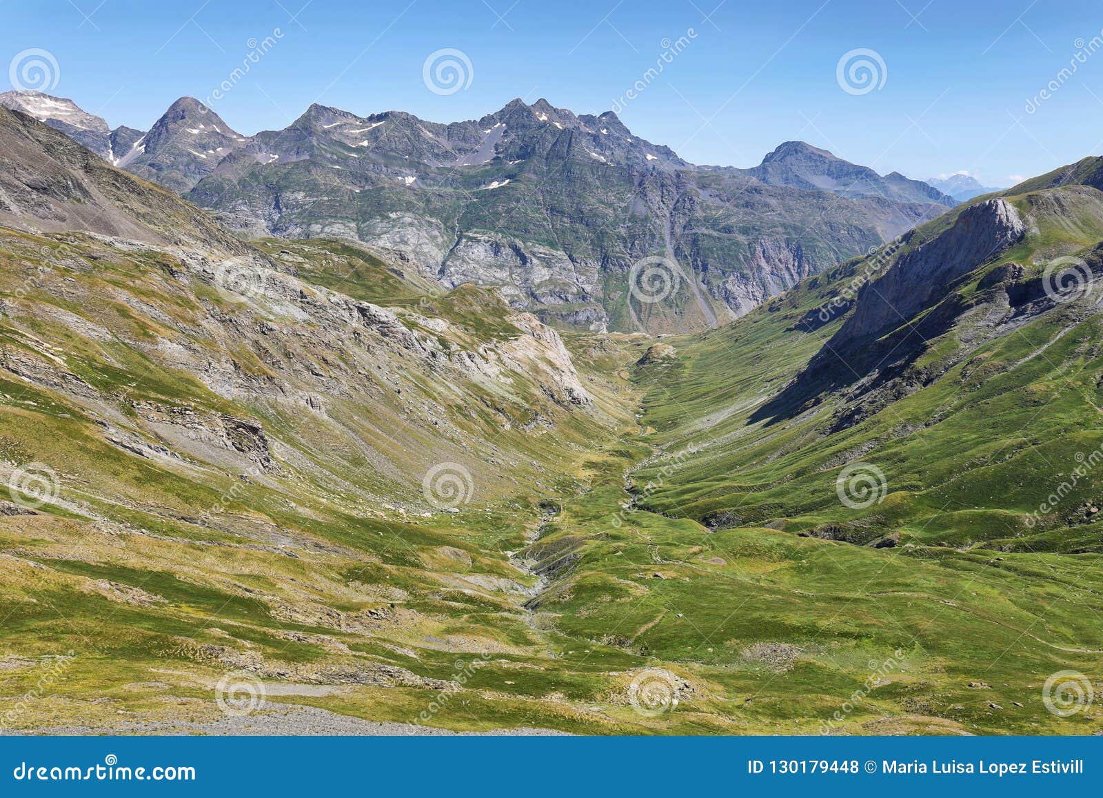 View of Tena Valley in the Pyrenees, Spain. Stock Photo - Image of ...