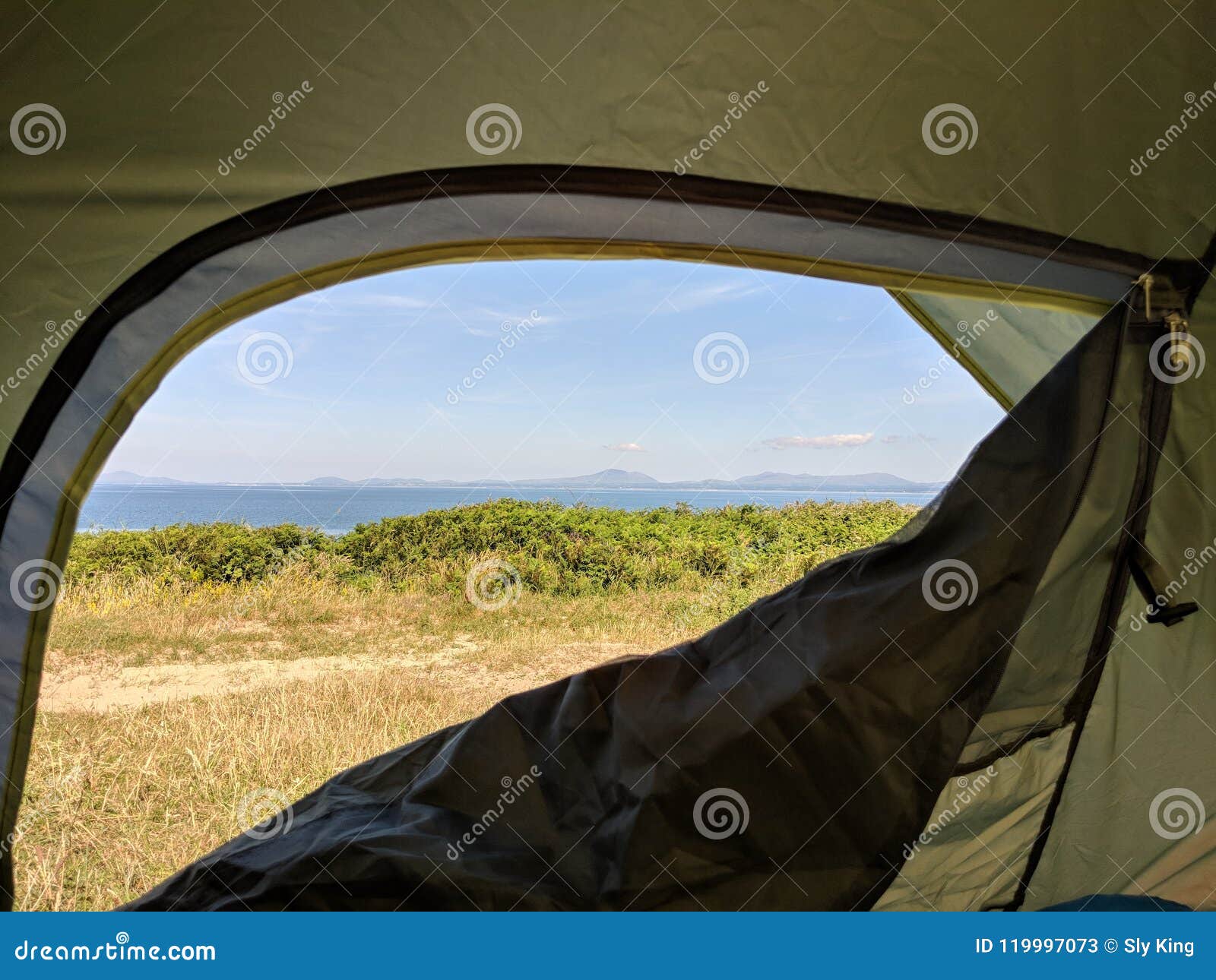 View from tent. stock image. Image of camping, view - 119997073