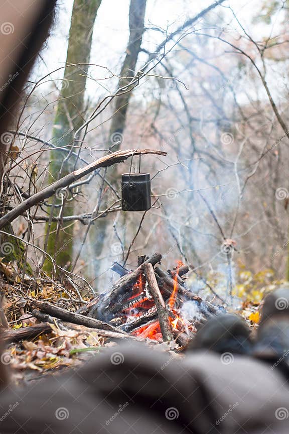 View from the tent on fire stock photo. Image of outdoor - 80604976