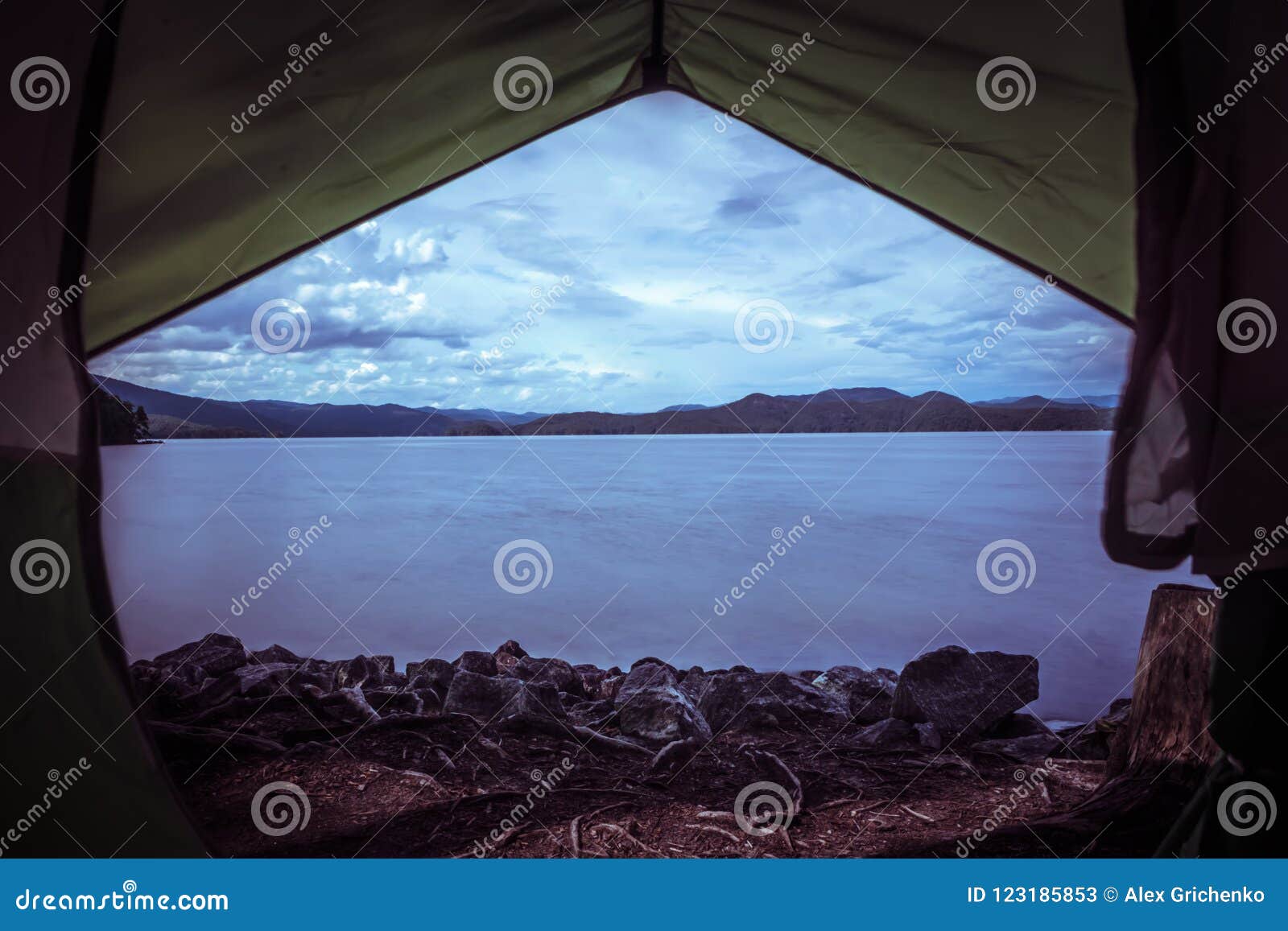 View From Tent At Lake Jocassee Camping Site Stock Image Image Of Camping Recreational 123185853