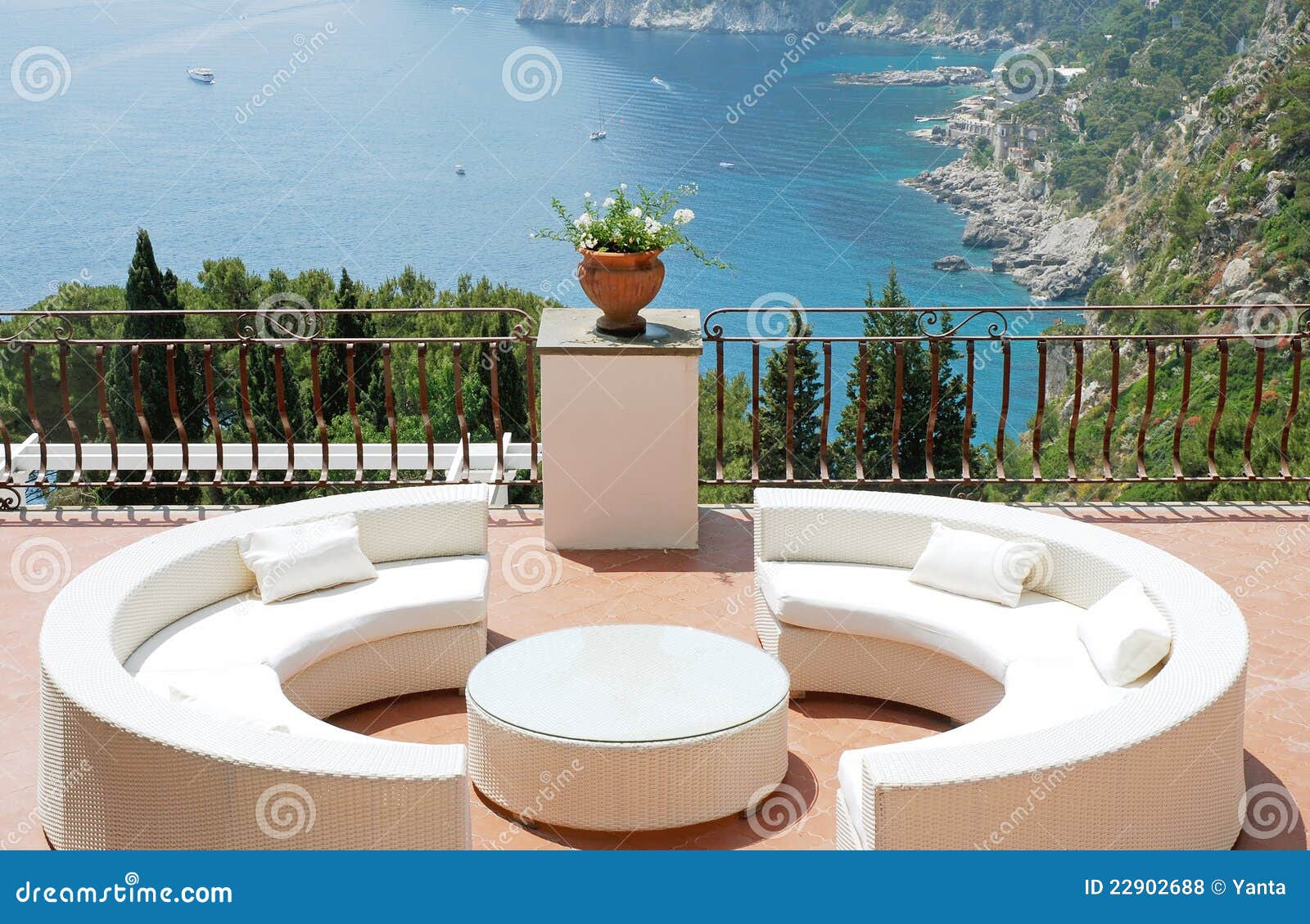 View from the Terrace of Luxury Villa Stock Photo - Image of facade ...