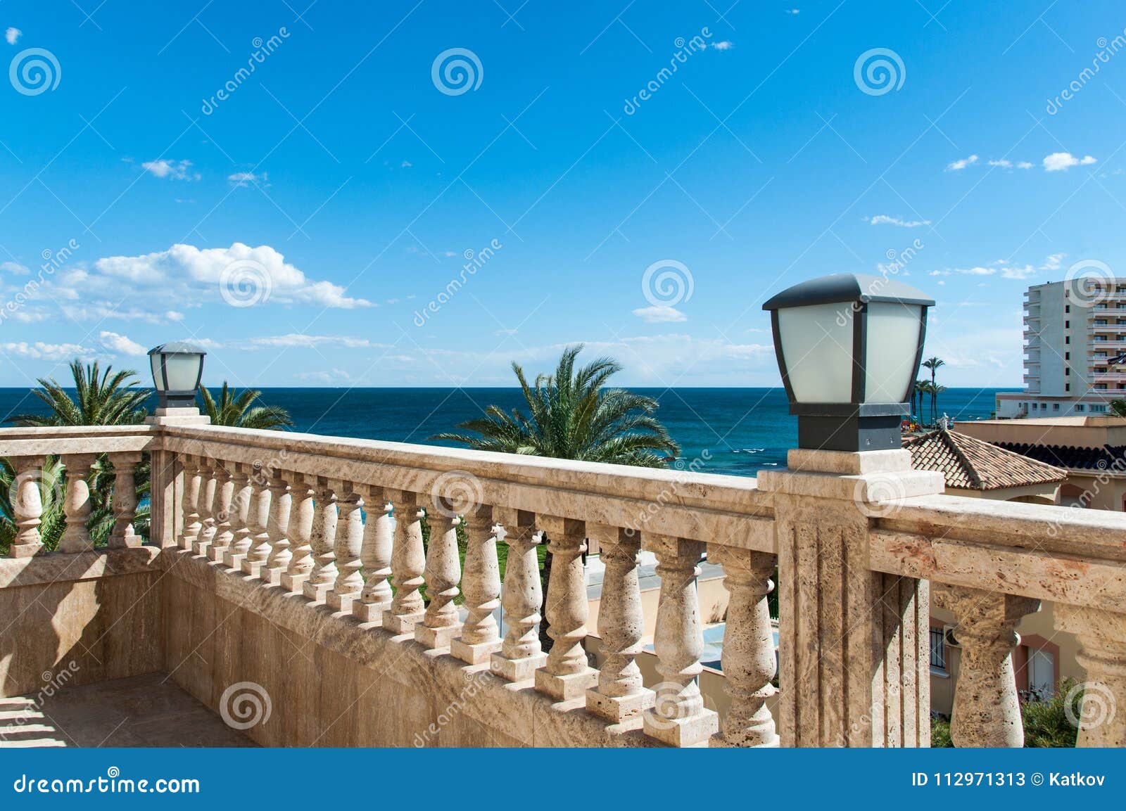View from a Terrace Overlooking of Sea Stock Image - Image of tourism ...
