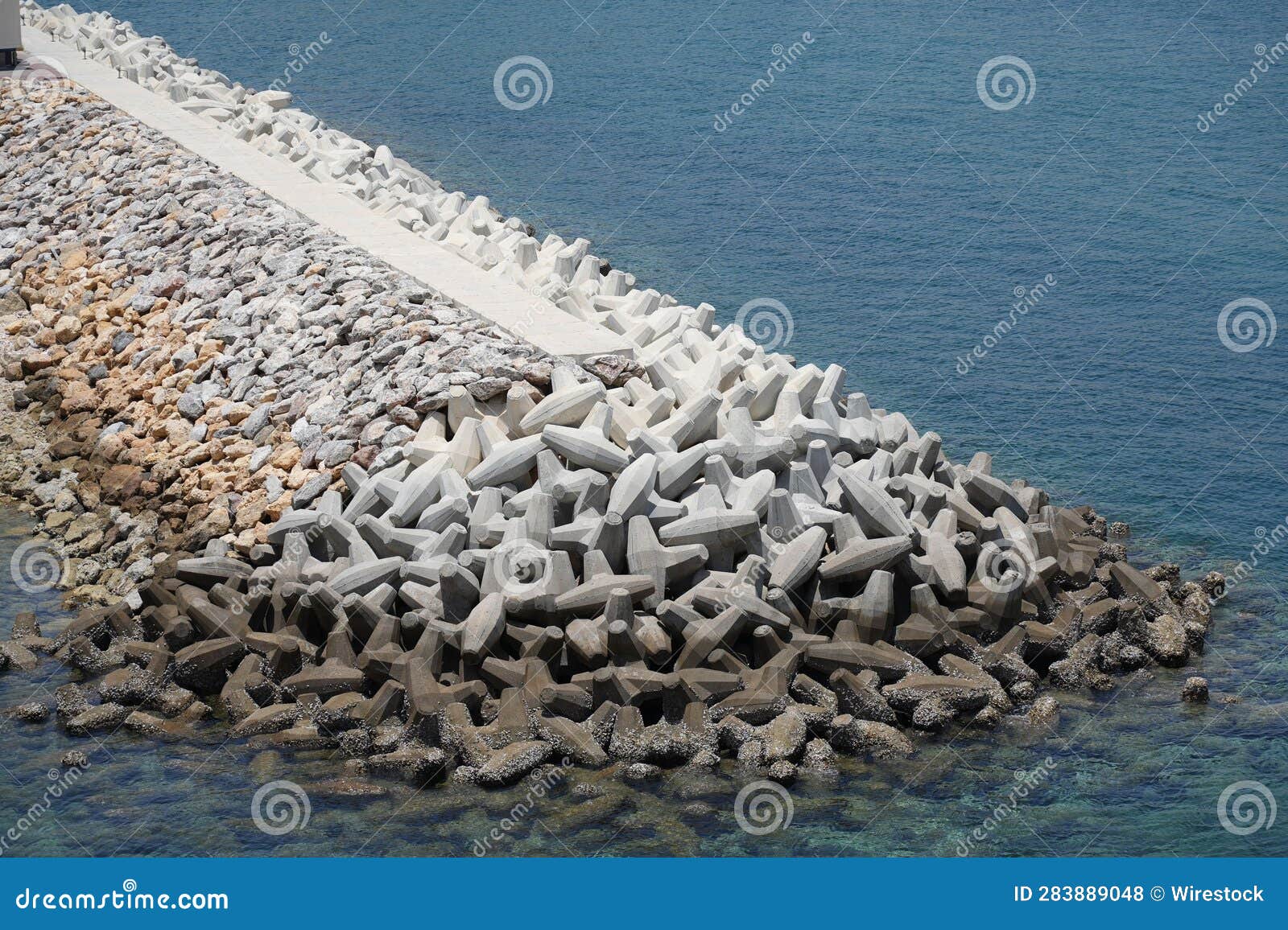 Tetrapod Concrete Blocks For Tsunami Protection Stock Photo ...