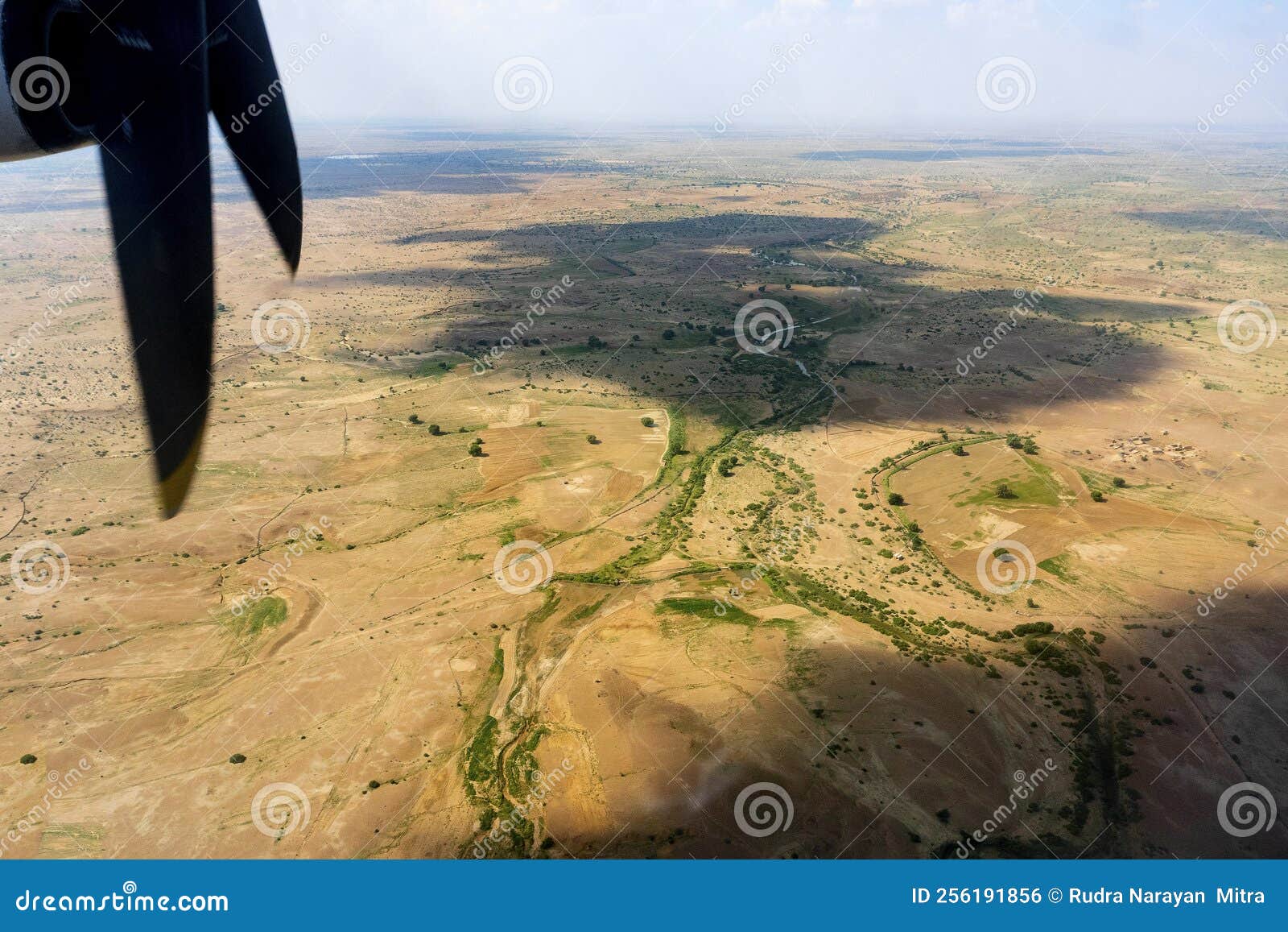View of Thar Desert from an Aeroplane,Rajasthan, India. the Propellers ...
