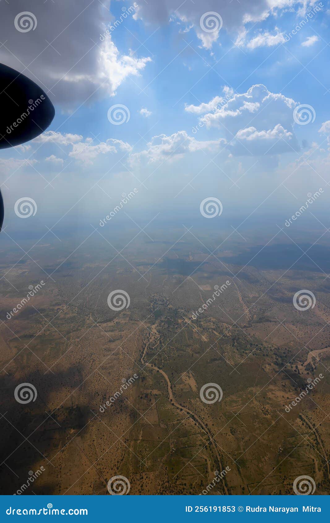 View of Thar Desert from an Aeroplane, Rajasthan, India. the Propellers ...