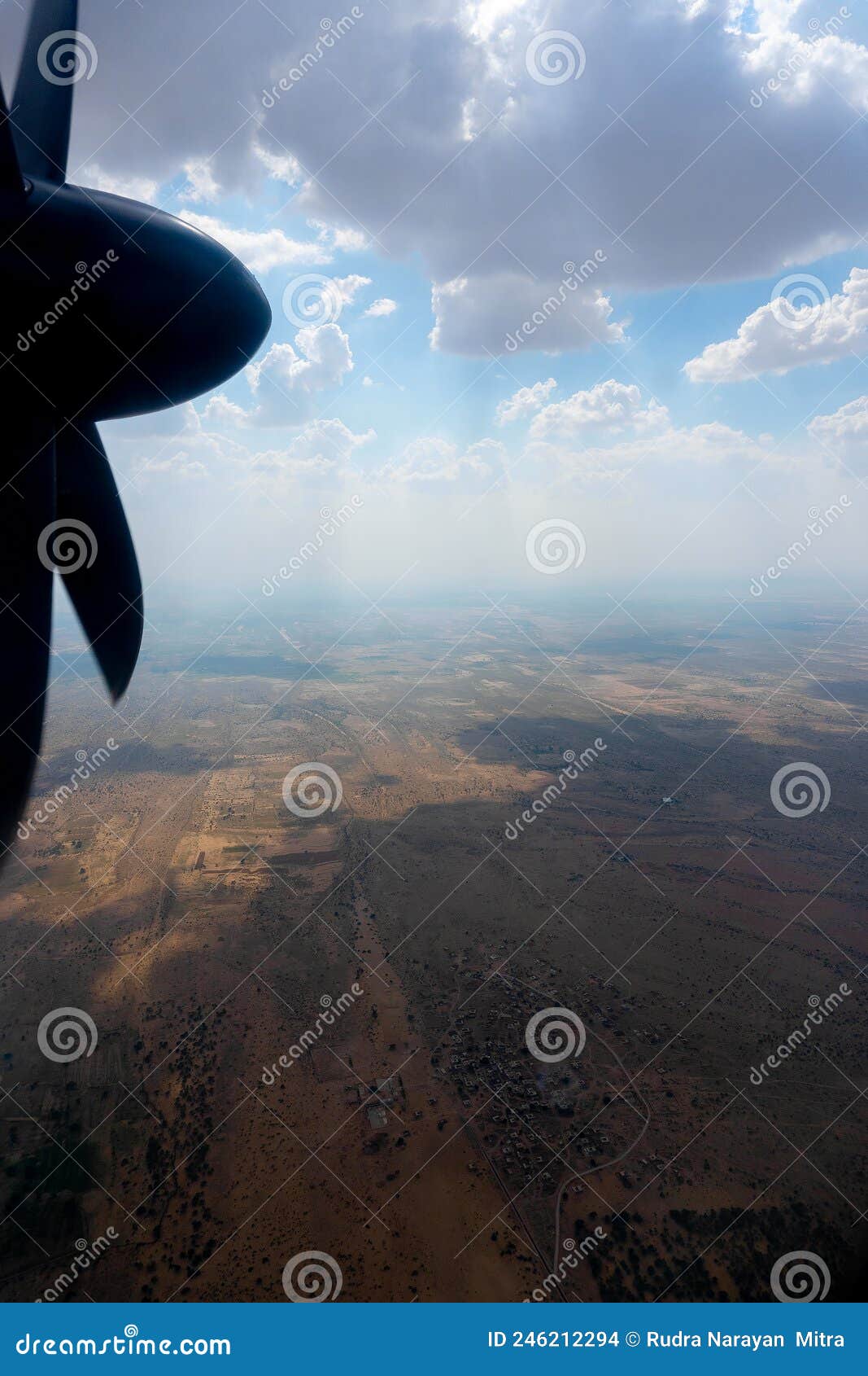 View of Thar Desert from an Aeroplane,Rajasthan, India. the Propellers ...