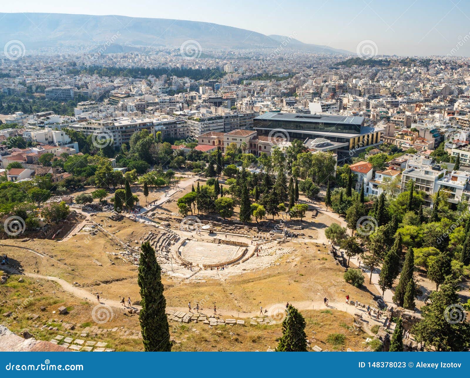View of the Theater of Dionysus from the Height of the Acropolis of ...