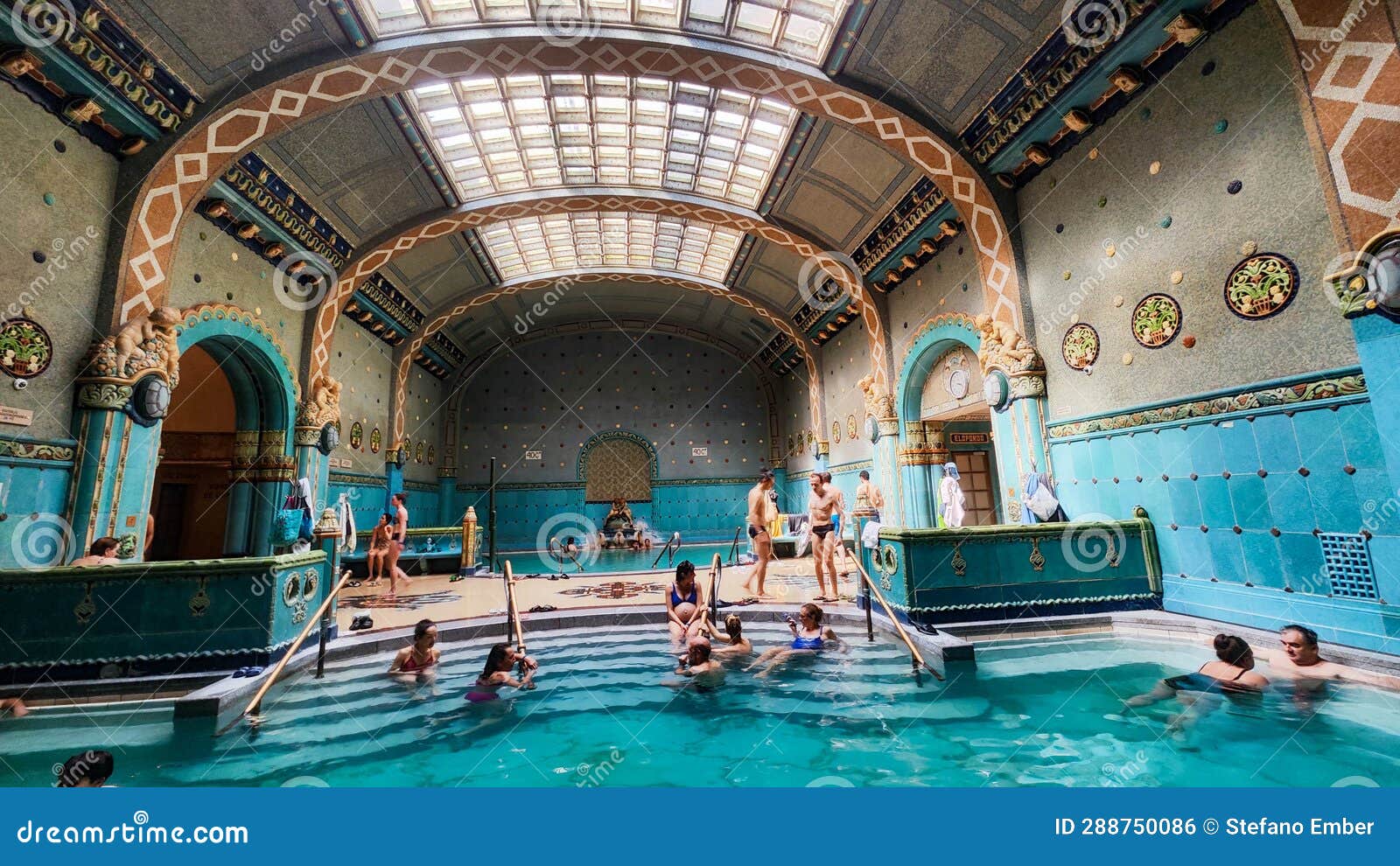 View at Thermal Pool of Gellert Baths at Budapest on Hungary Editorial ...