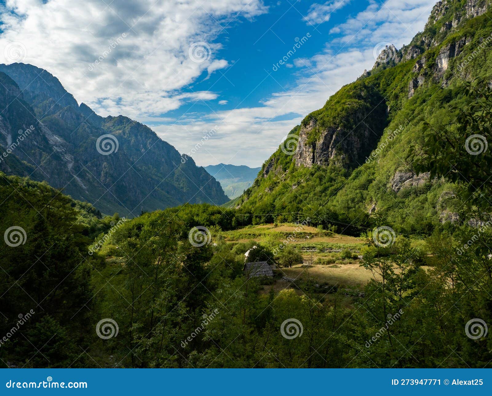 View of the Theth Valley, Albania Stock Image - Image of scenery, peak ...
