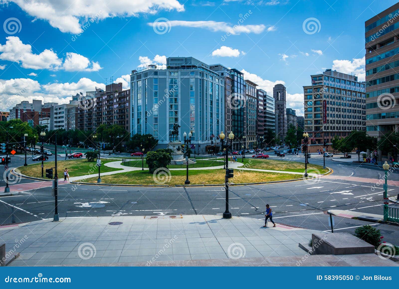 View of Thomas Circle, in Washington, DC. Stock Photo - Image of urban ...