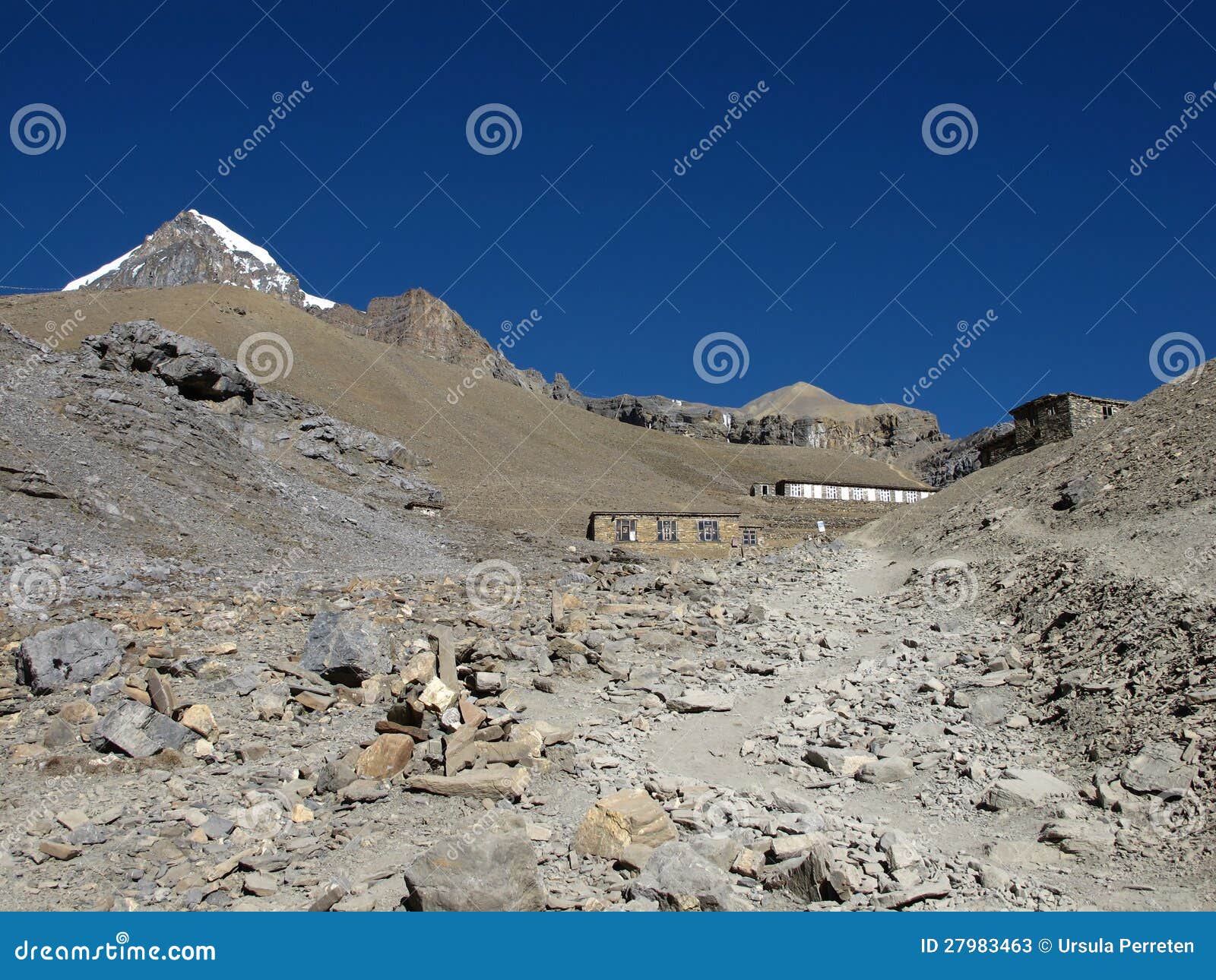View of the Thorung Phedi High Camp Stock Image - Image of fppt, park ...