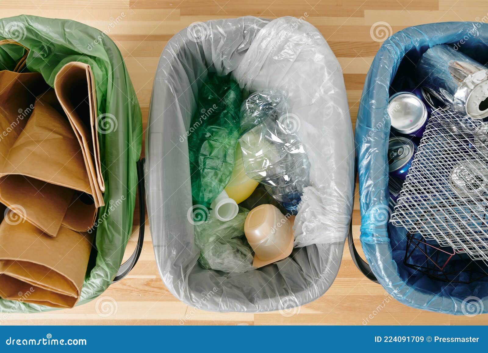 View of Three Containers with Garbage Stock Image - Image of bucket ...