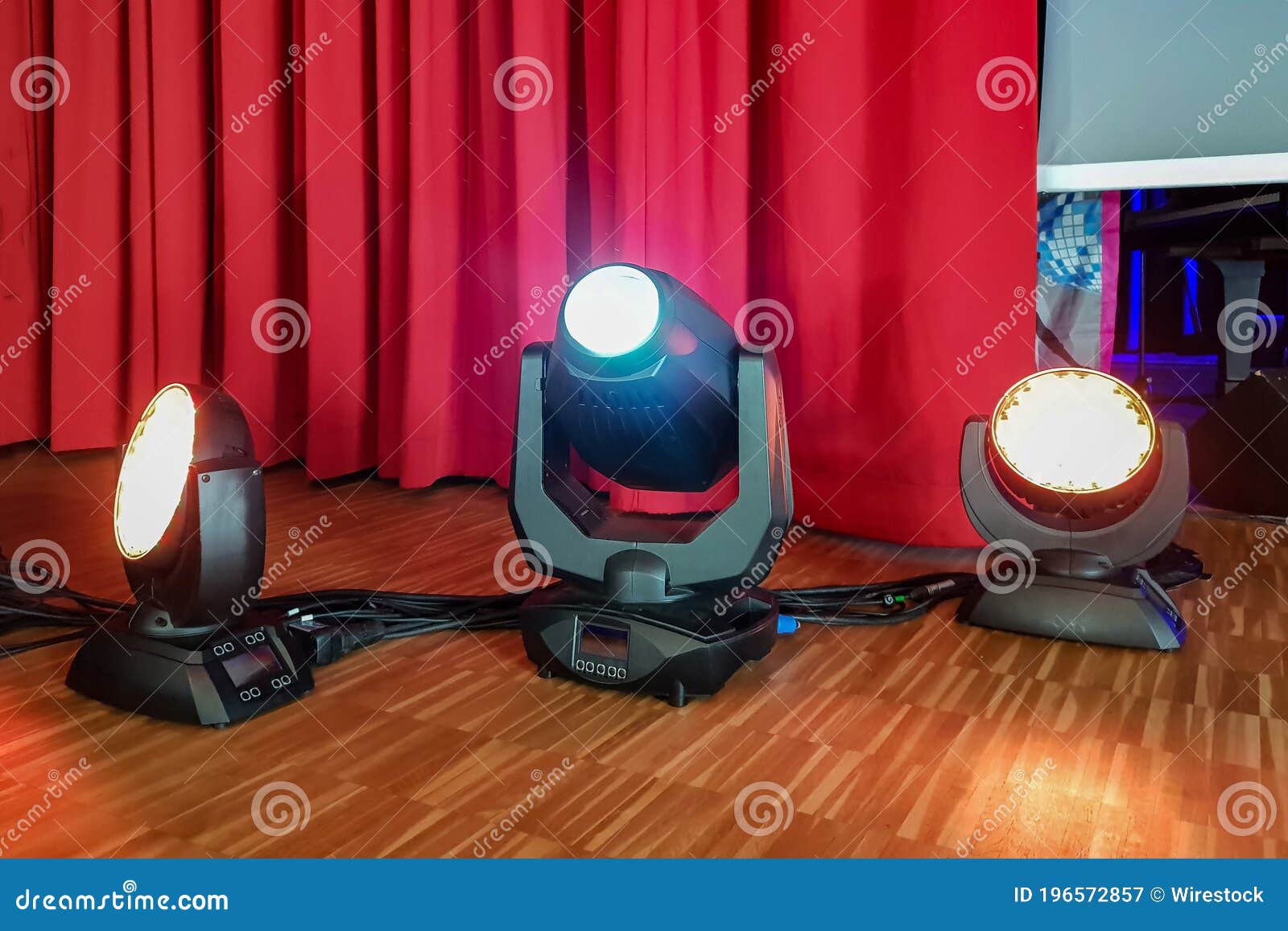 View of Three Spotlights Used in a Concert Hall Stock Image - Image of ...