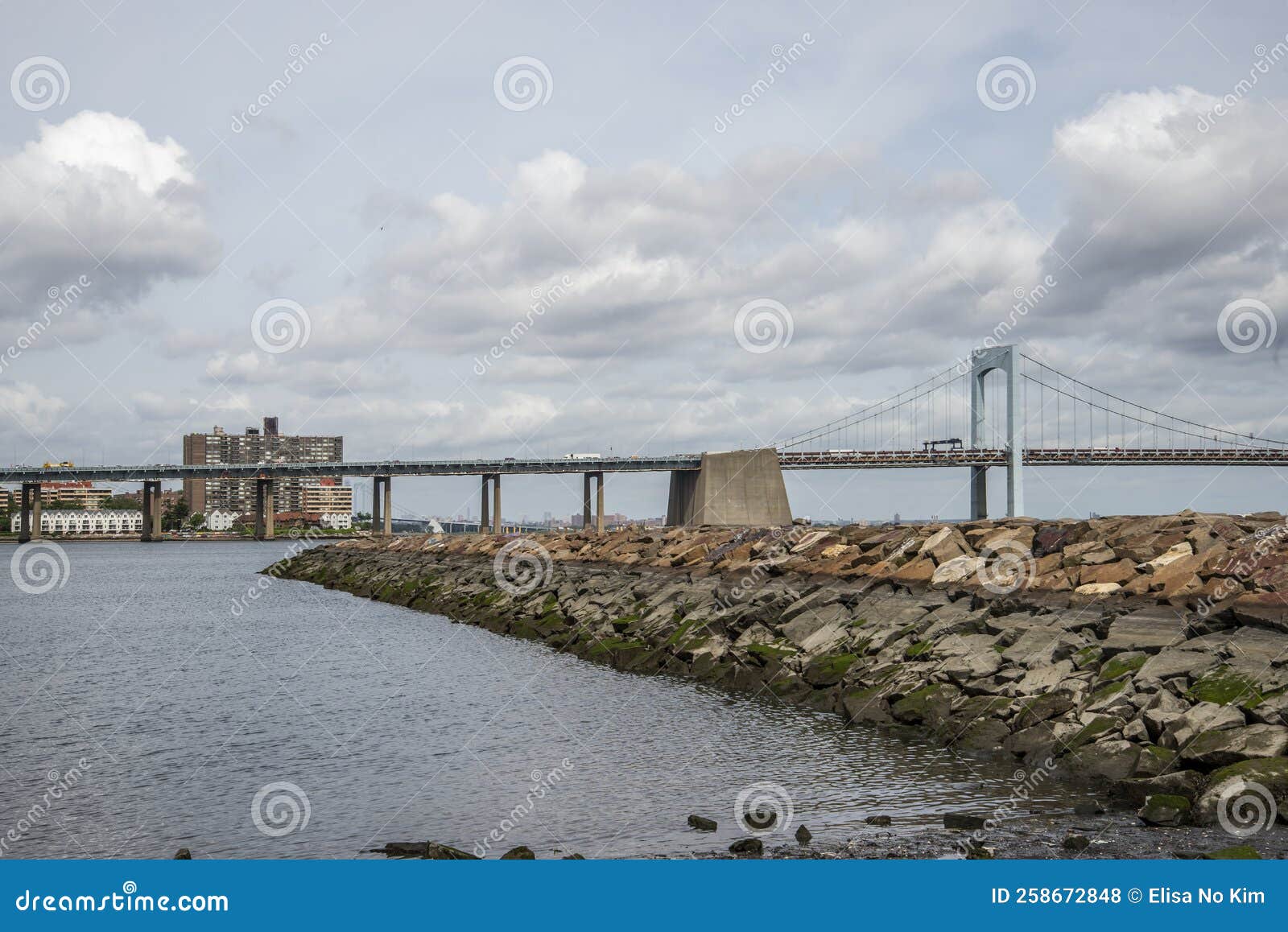 Throgs Neck bridge stock photo. Image of connection - 258672848