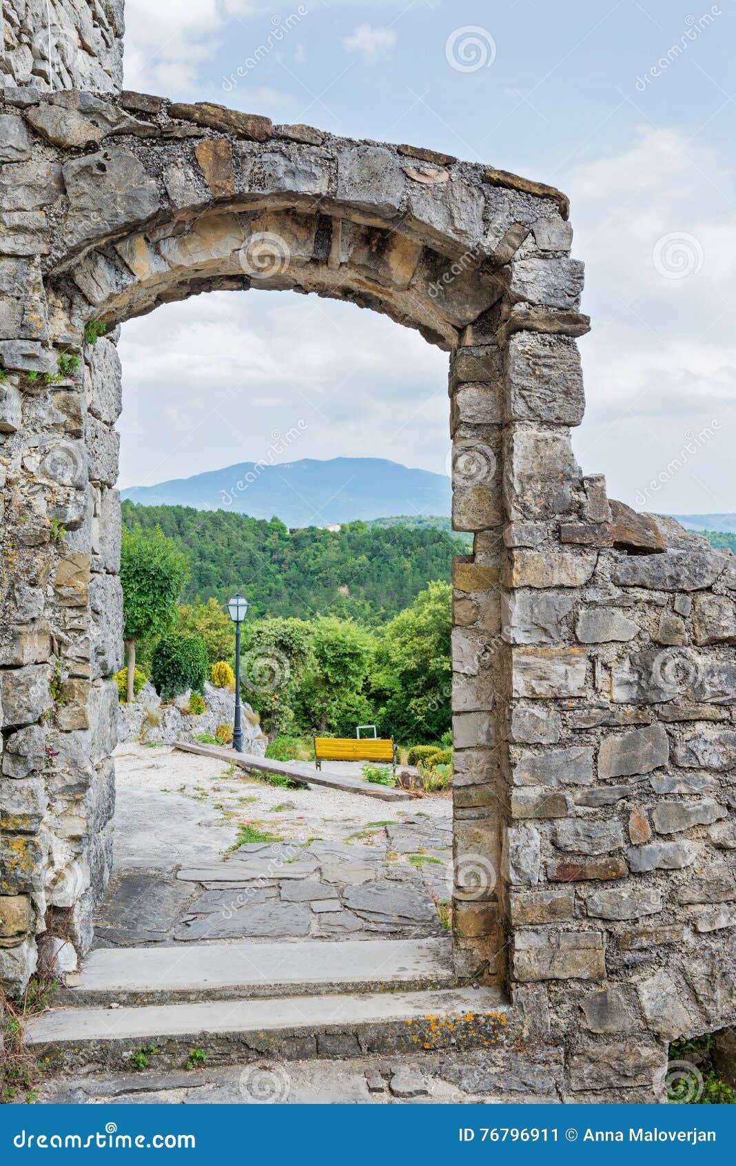 View thru the arch stock image. Image of architecture - 76796911