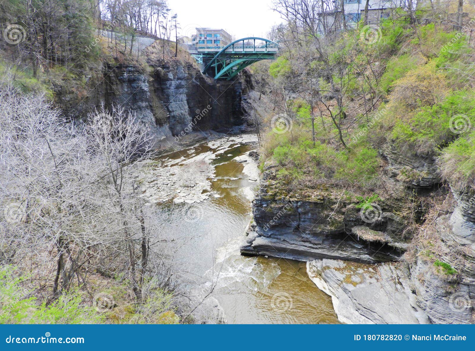 View of Thurston Ave Bridge Cornell Stock Photo - Image of rocky ...
