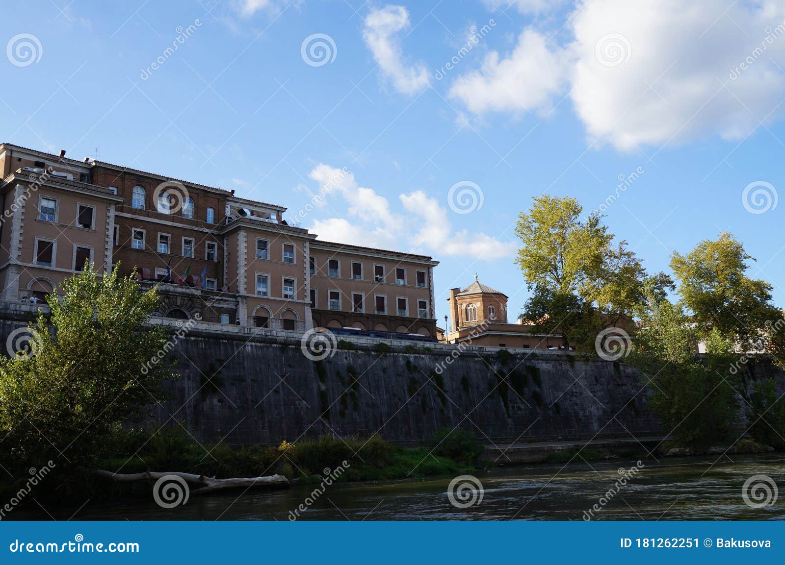 View of Tiber River Embankment Stock Image - Image of bank, city: 181262251