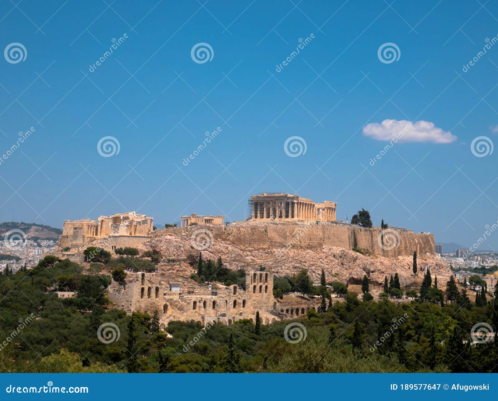 View To Acropol. Athens, Greece Stock Image - Image of heritage ...