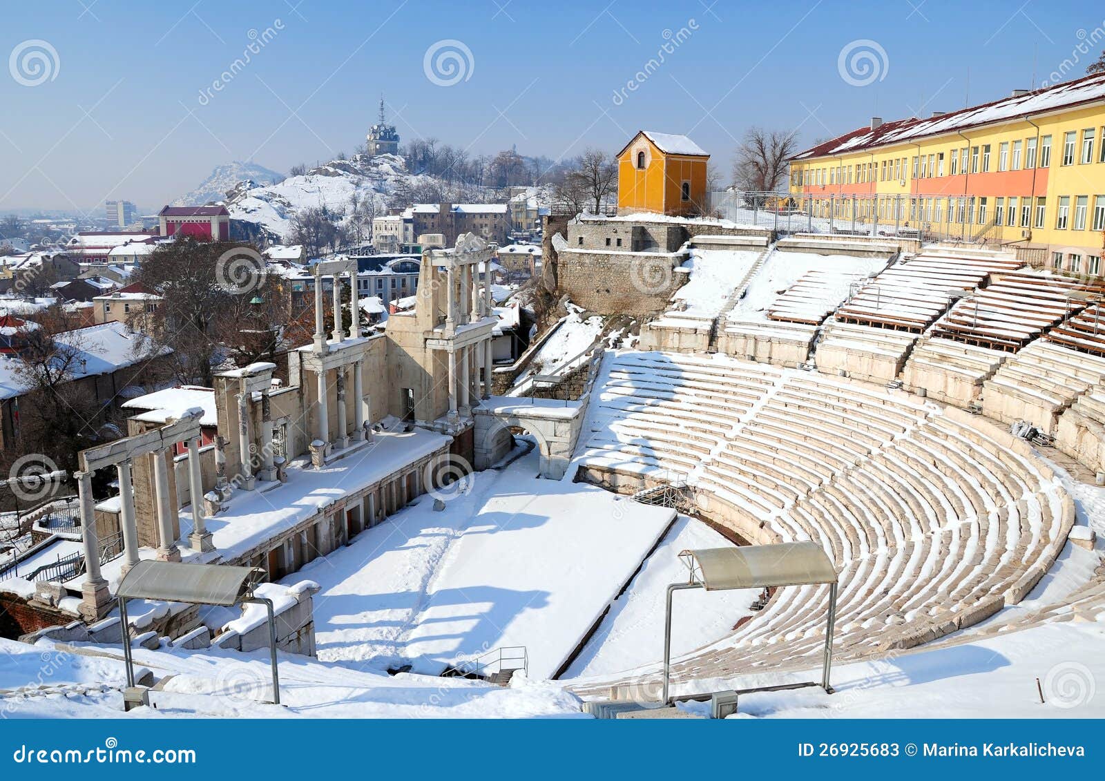 View To Ancient Amphitheater in Plovdiv Stock Image - Image of ...