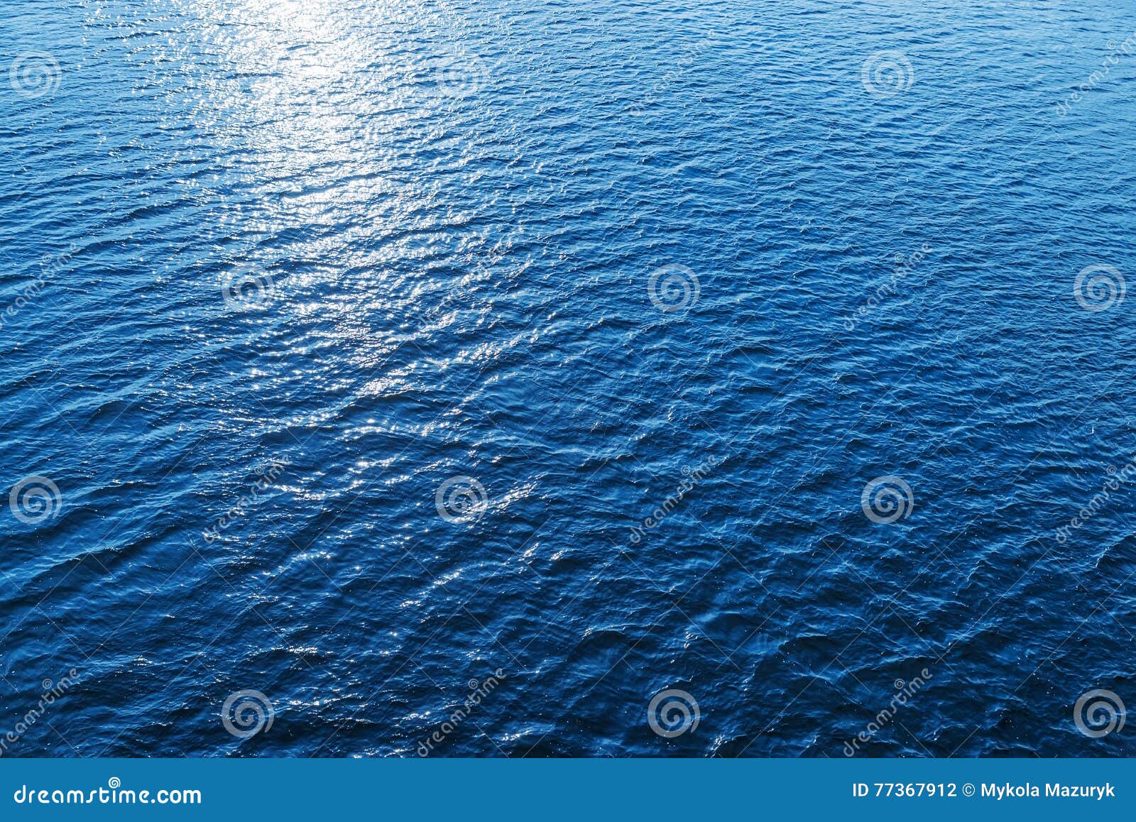 View To Blue Water with Sun Reflections Stock Photo - Image of ...