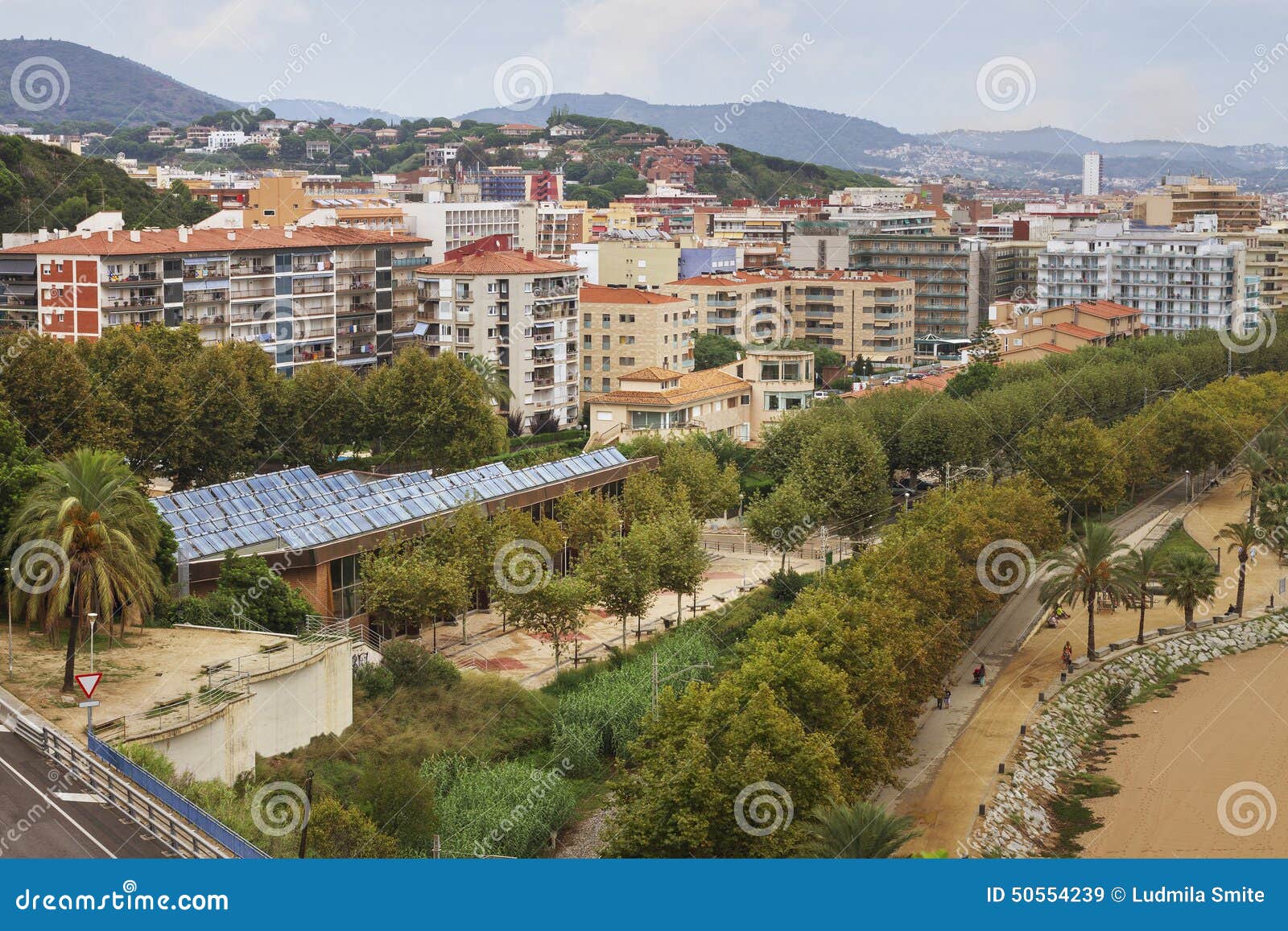 View to the Calella. stock image. Image of hotel, building - 50554239