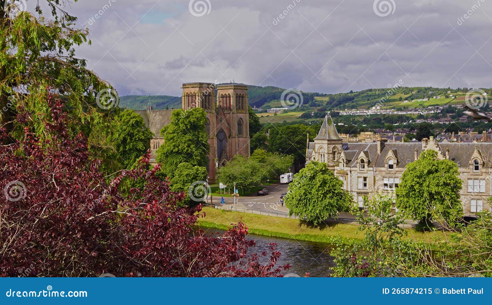 View To the Cathedral of Inverness Stock Image - Image of hill ...