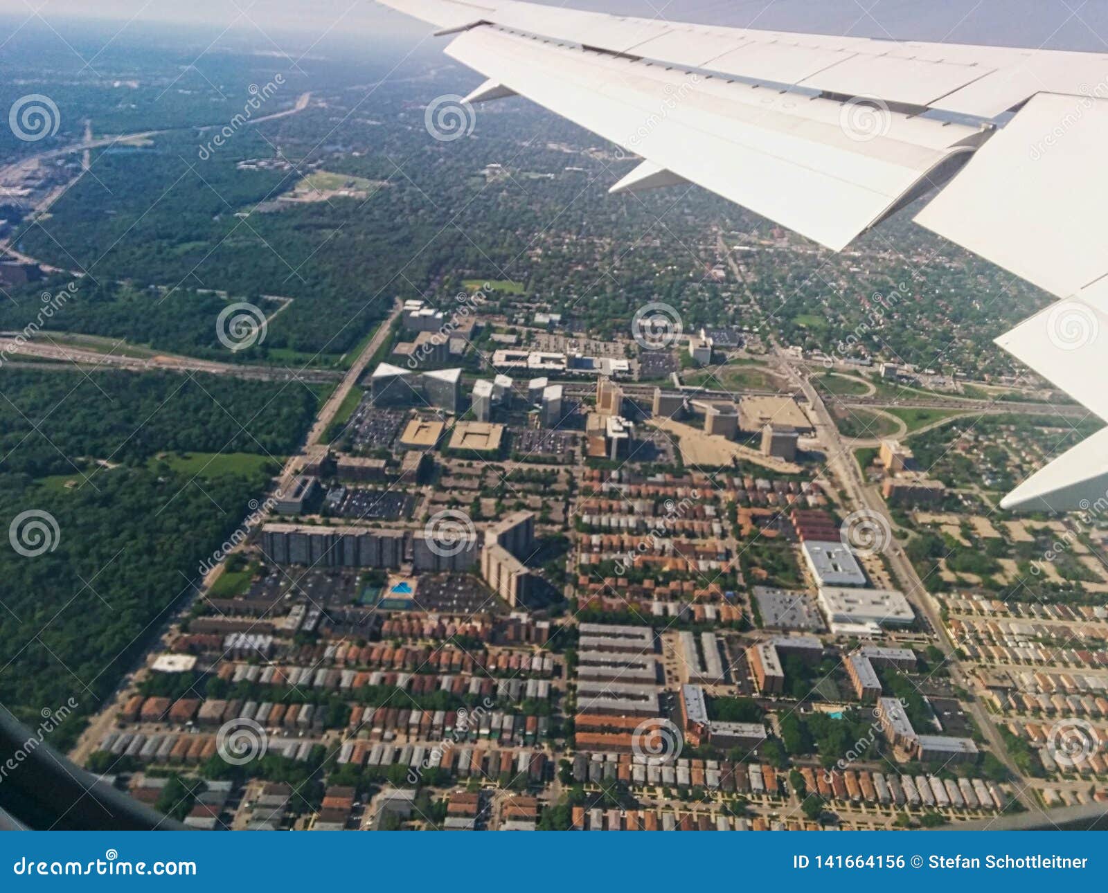 View To a City from the Plane Stock Photo - Image of ground, cityscape ...