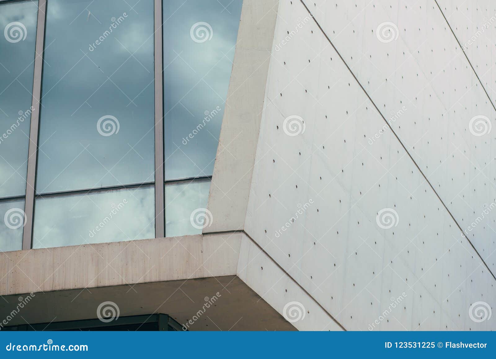 View To the Corner and Window of Modern Concrete Urban Building from ...