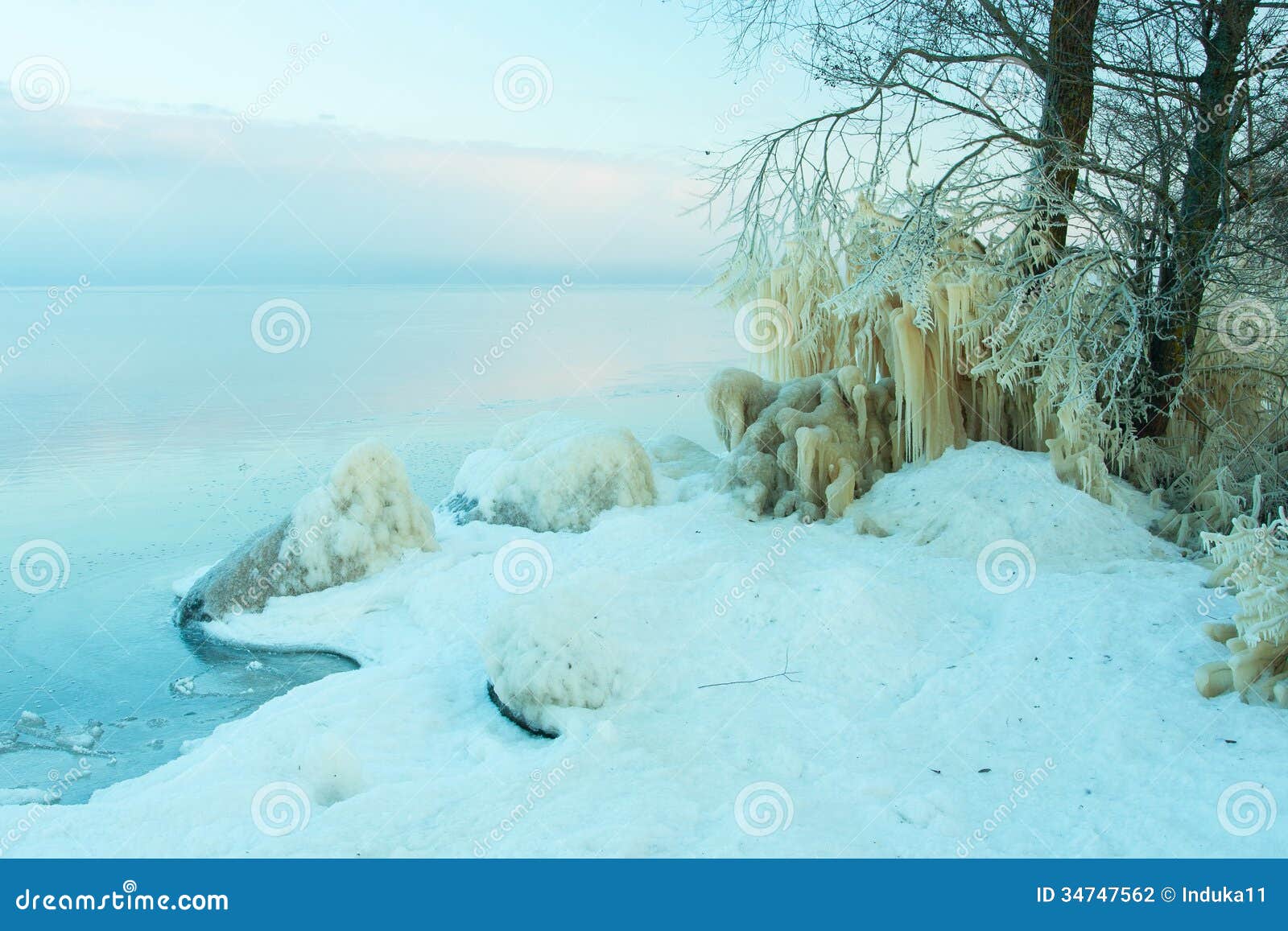 Frozen Beach Near Shipyard And Sea Port - Vintage Retro Effect Royalty ...