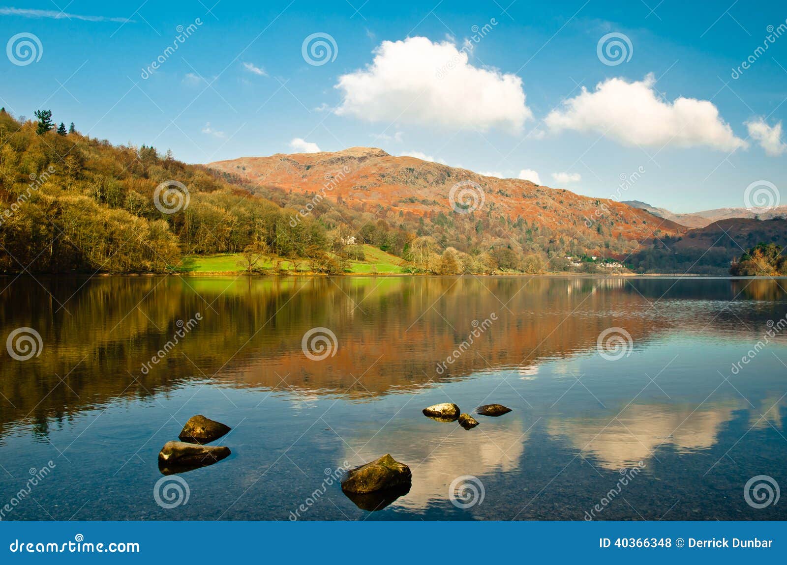 View to Grasmere stock photo. Image of rocks, cumbria - 40366348