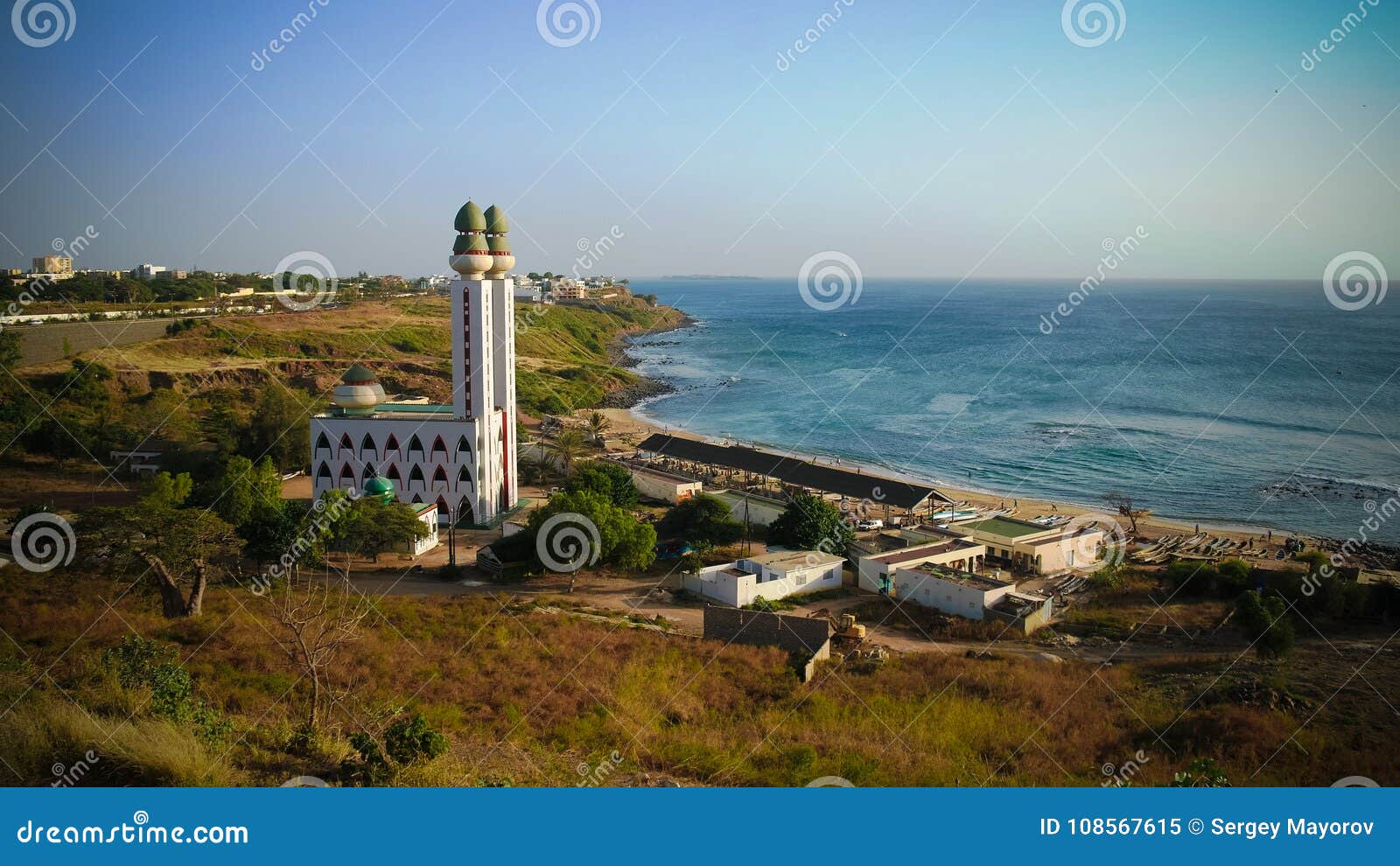 View To Mosque of the Divinity at Sunset, Dakar, Senegal Stock Image ...