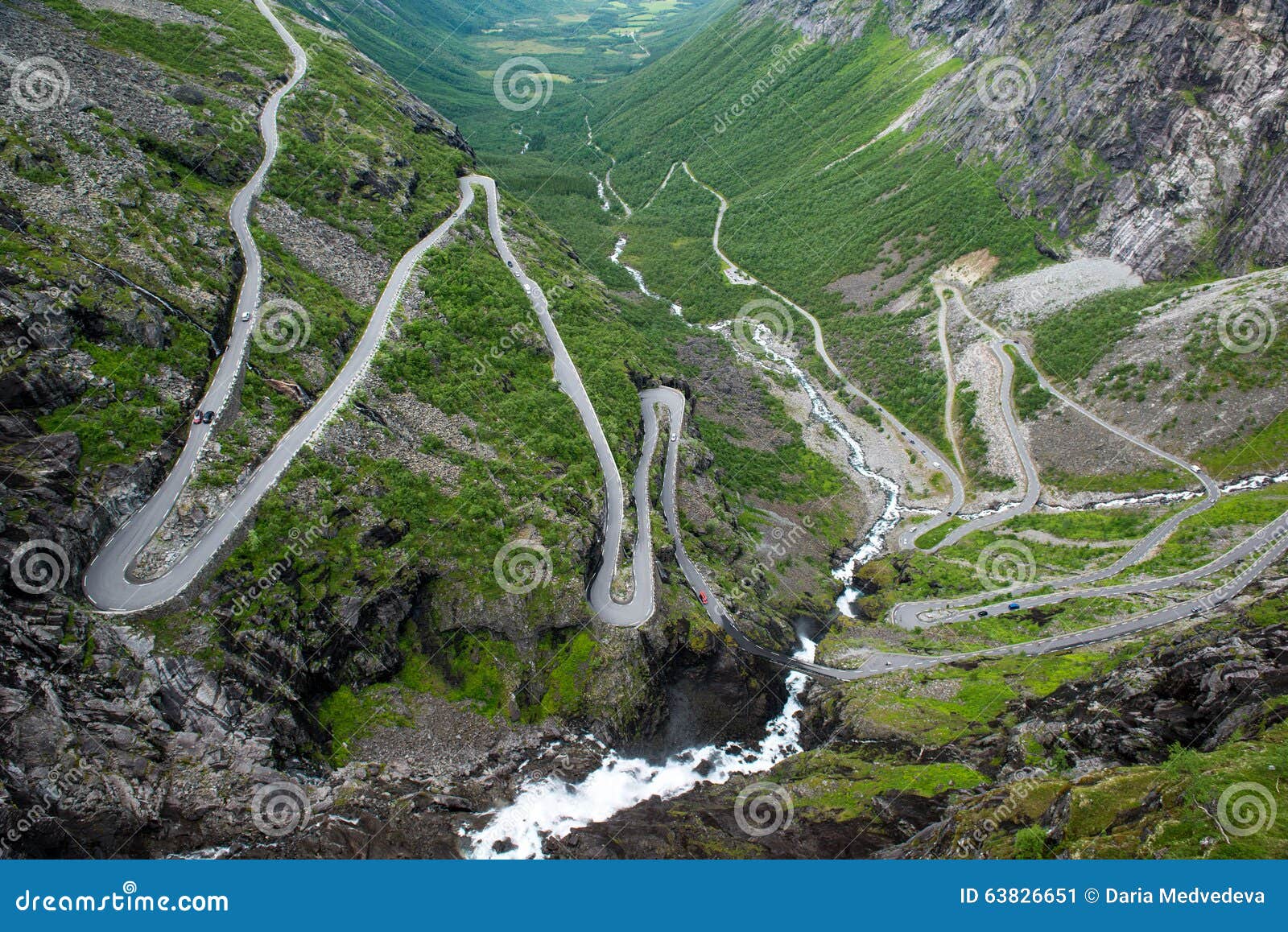View To the Mountain Road Trollstigen, Norway Stock Image - Image of ...