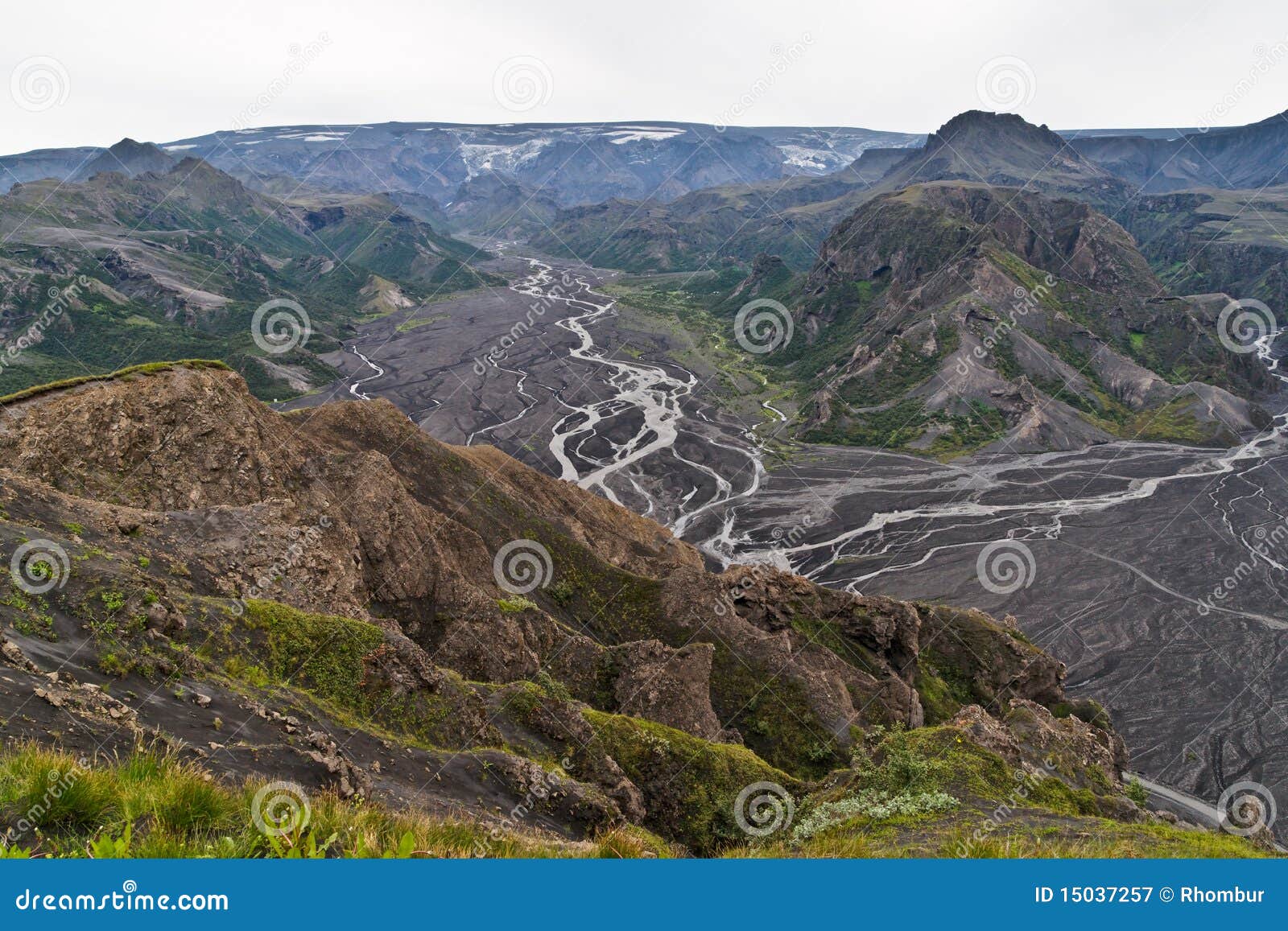 View To the Myrdalsjoekull and the Volcano Katla Stock Image - Image of ...