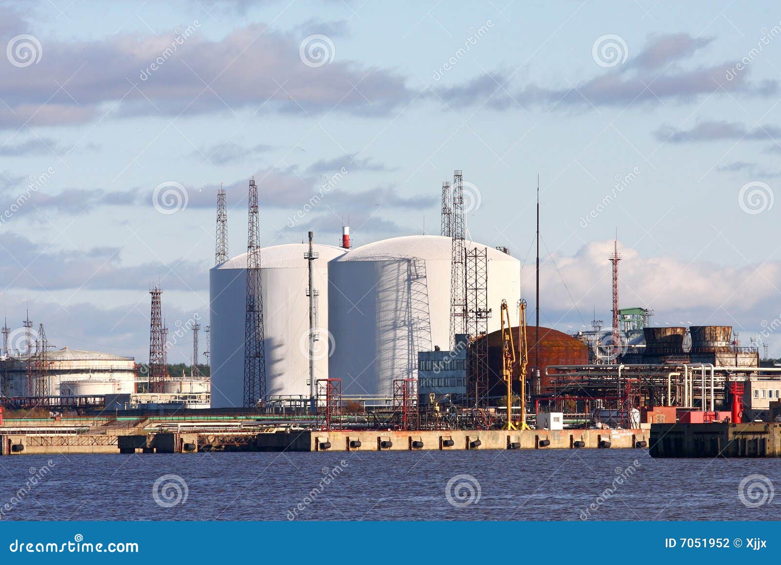 View to oil tanks stock photo. Image of cloud, business - 7051952