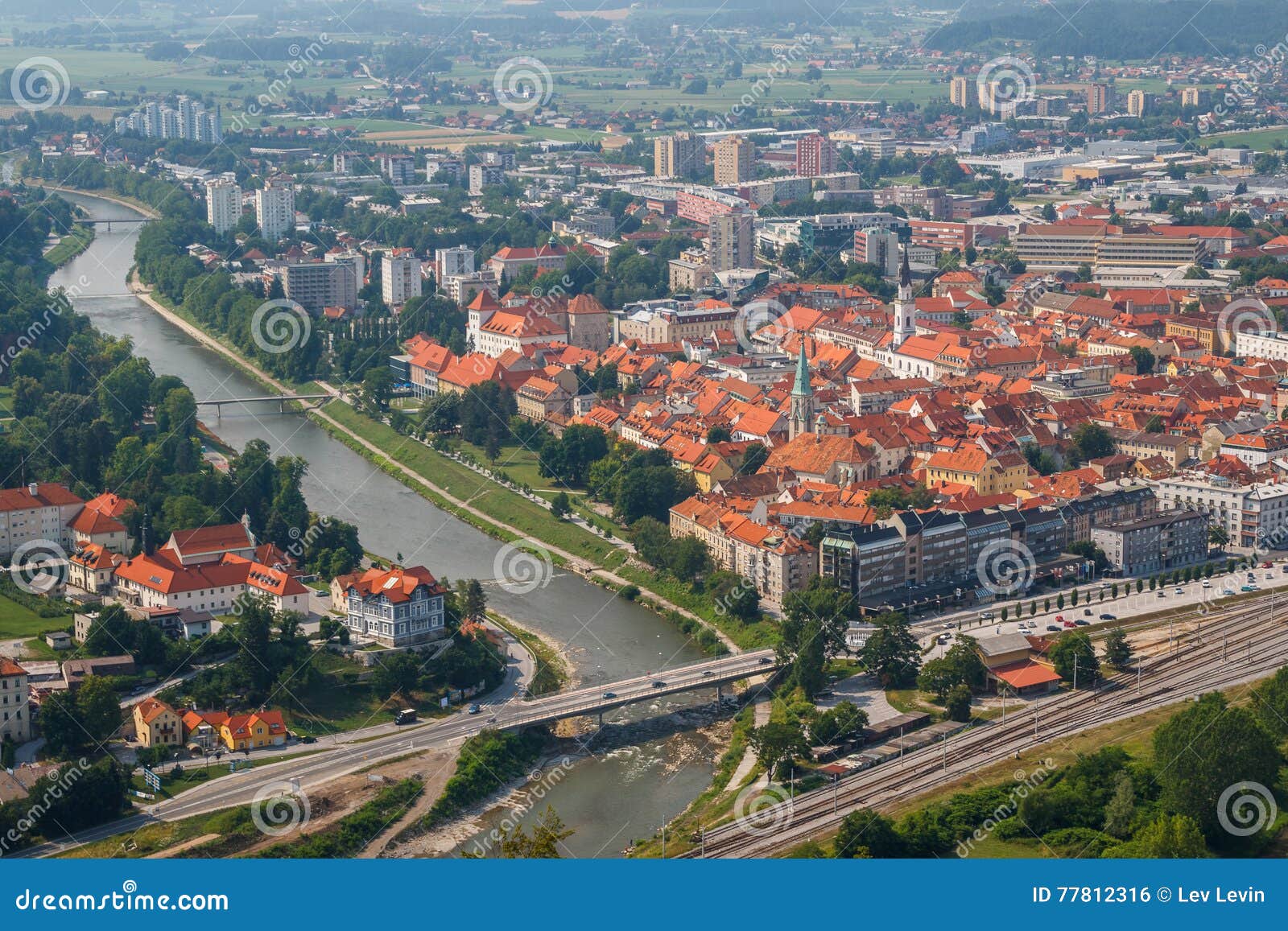 A View To the Old Town of Celje Stock Photo - Image of green, gray ...