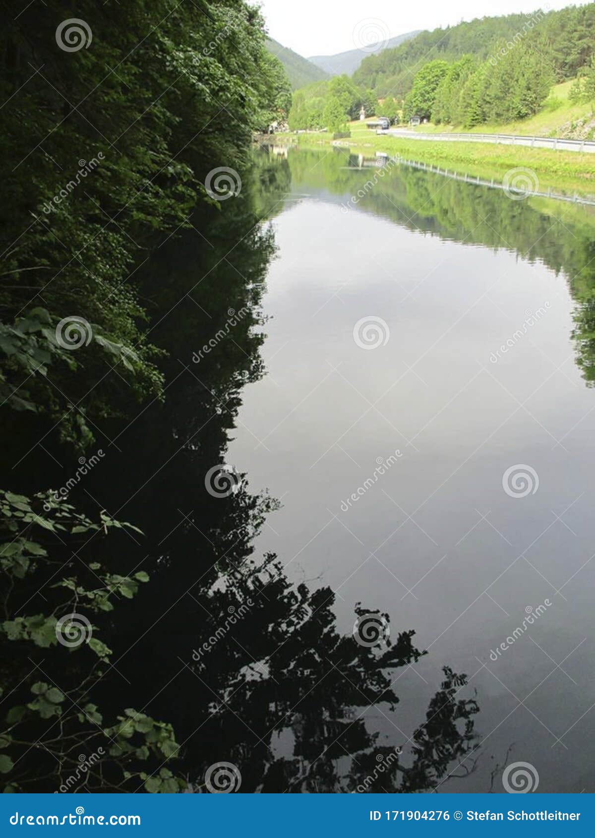 View To a River with Water Reflection Stock Photo - Image of station ...