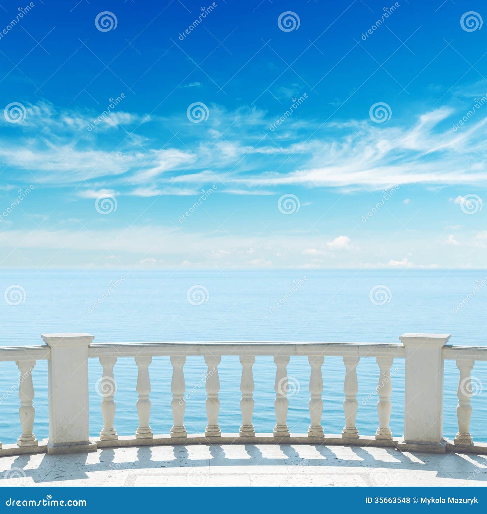 View To Sea from Terrace with Balcony Stock Photo - Image of ocean ...