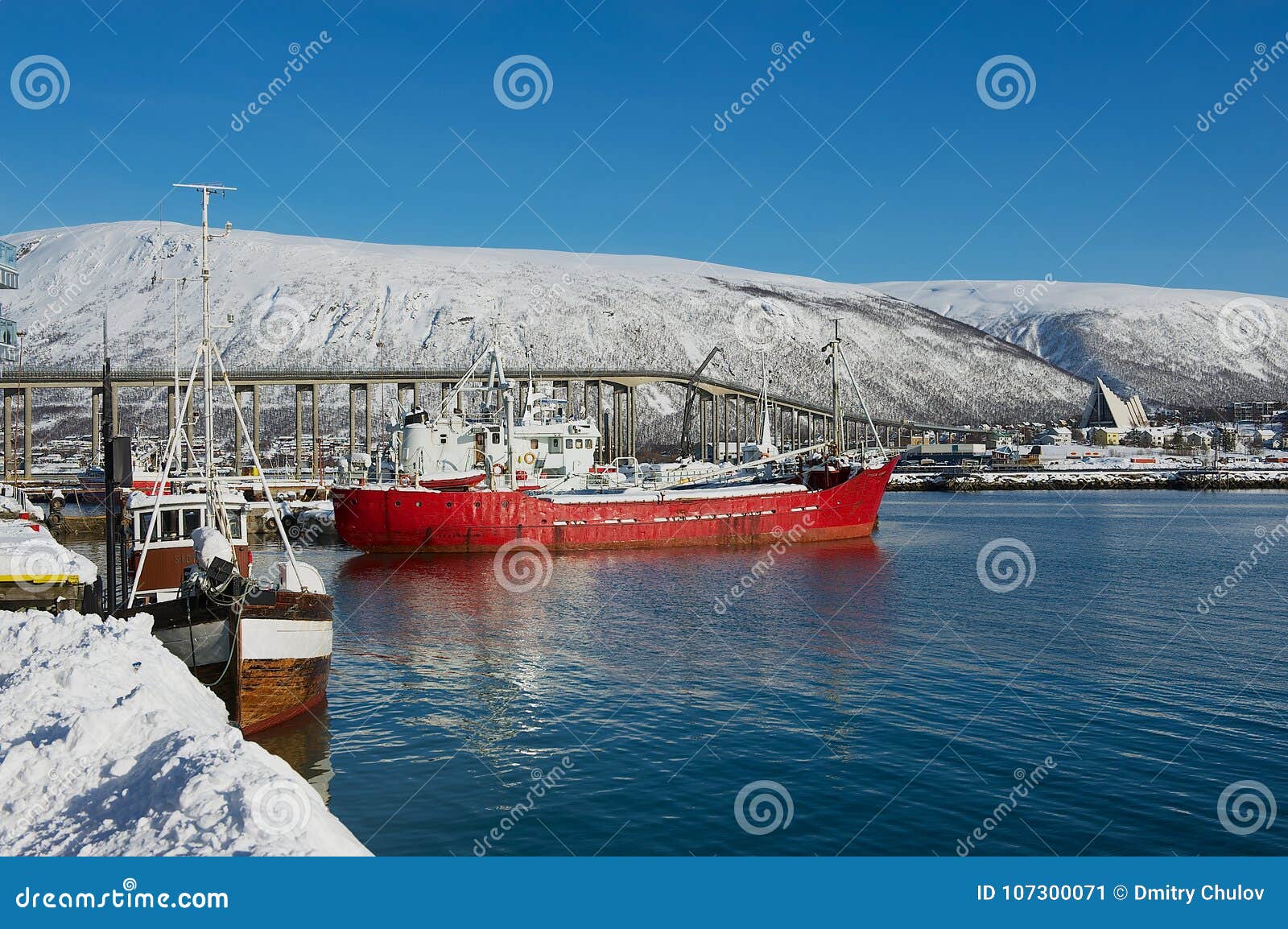 View To the Ships at the Harbor of Tromso, Norway. Editorial Photo ...