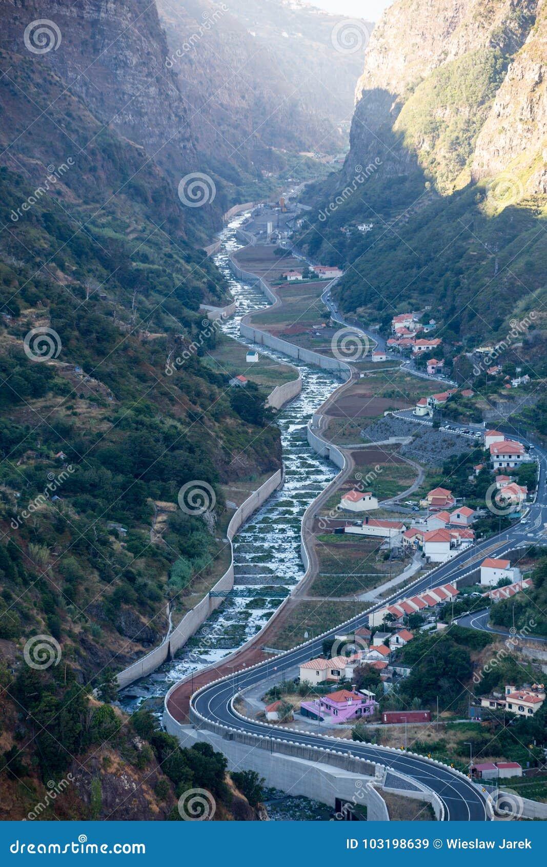 View To the South from the Pass Boca Da Encumeada in Madeira. Stock ...