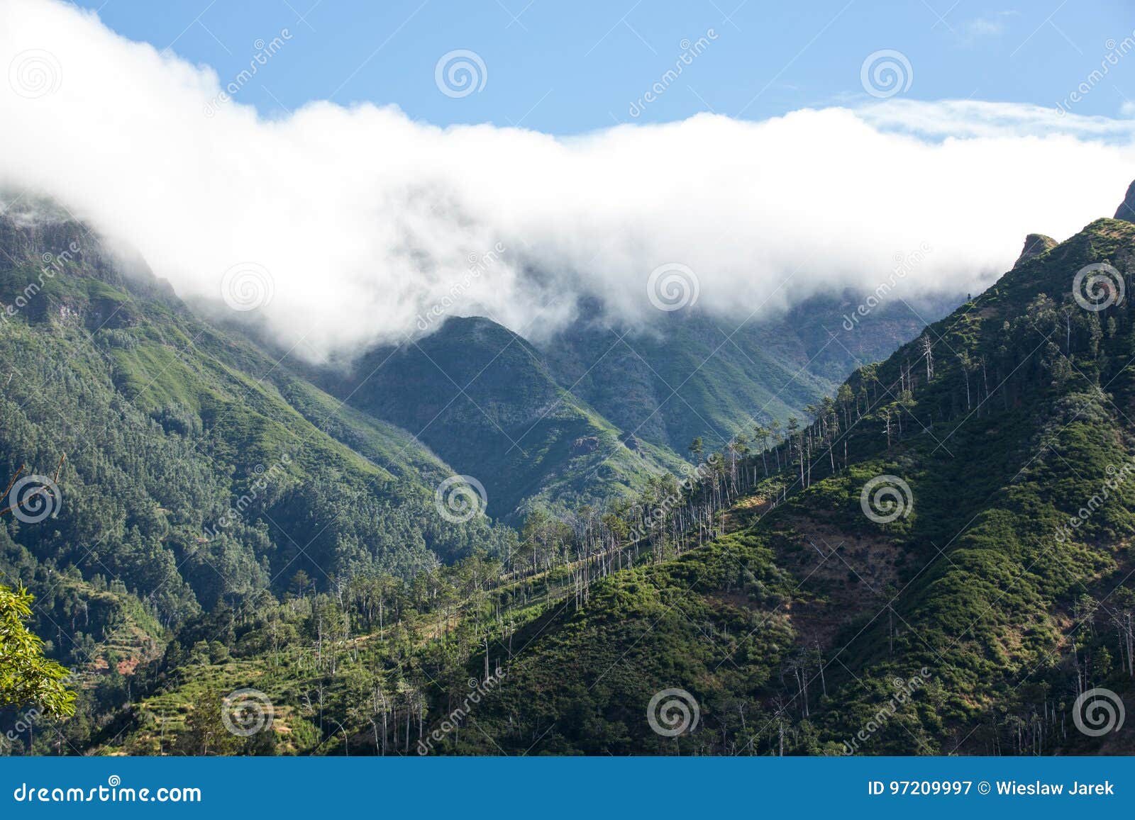View To the South from the Pass Boca Da Encumeada in Madeira. Stock ...